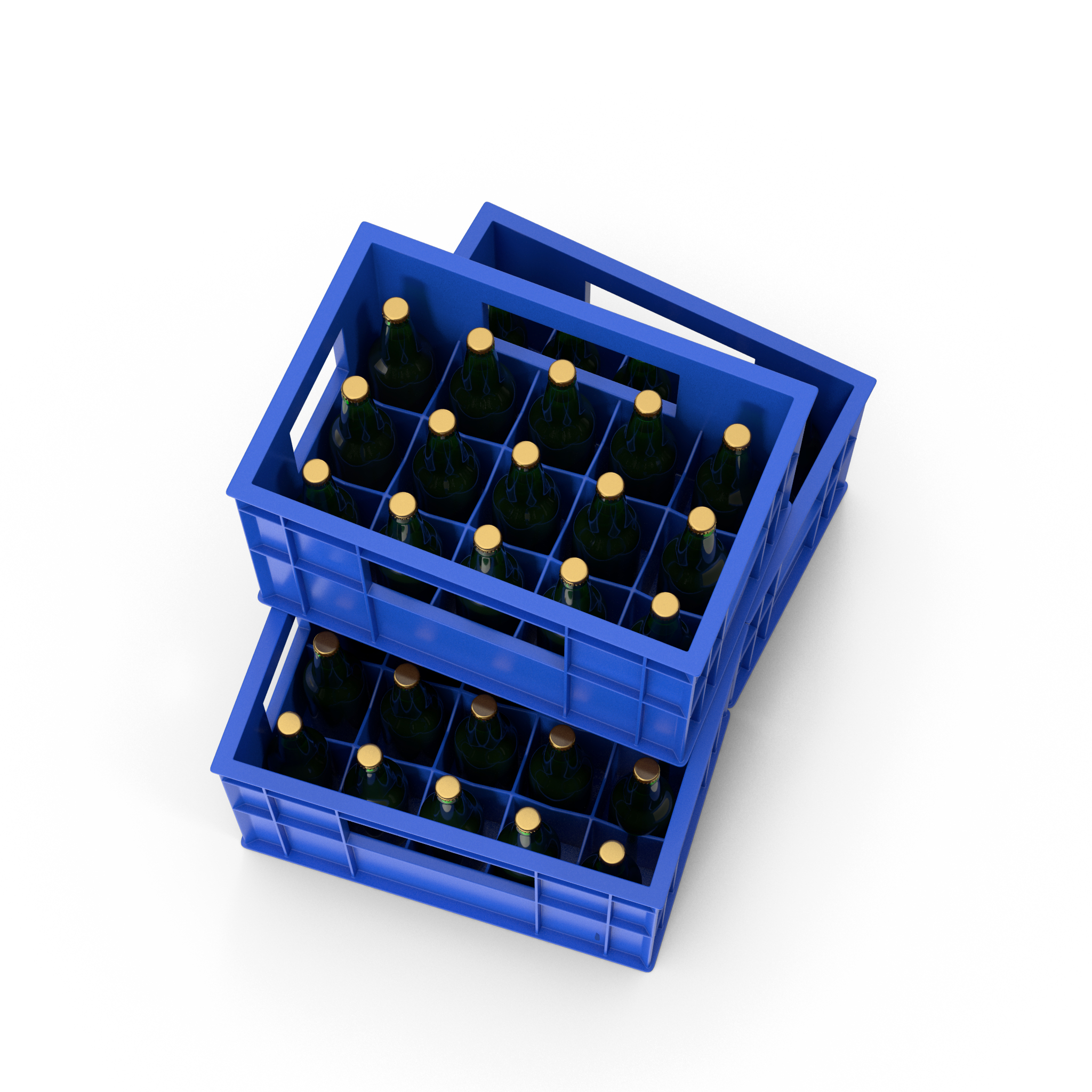 Plastic Bottle Crates With Beer Bottles model - TurboSquid 2018871