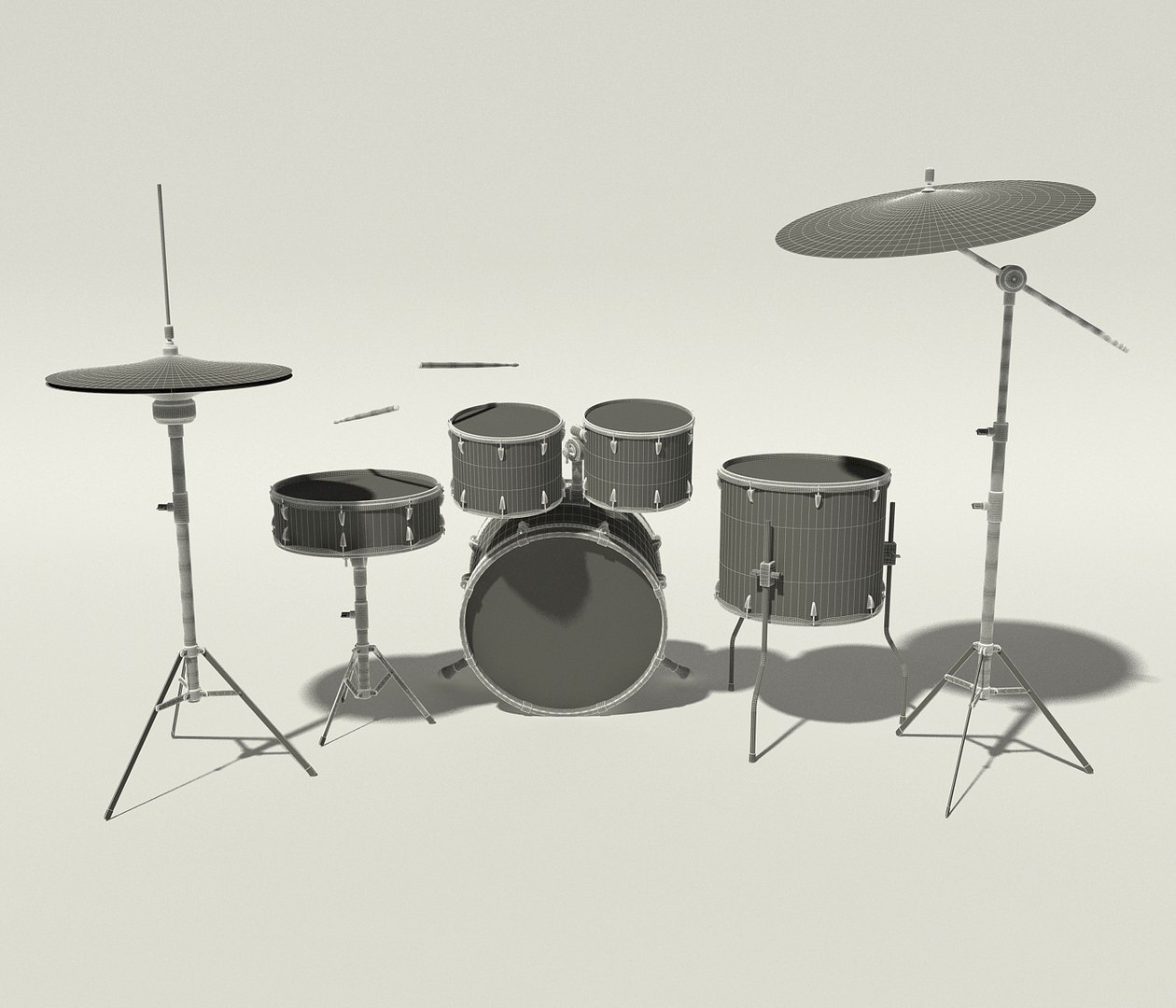 Drum Set 3D Model - TurboSquid 1152177