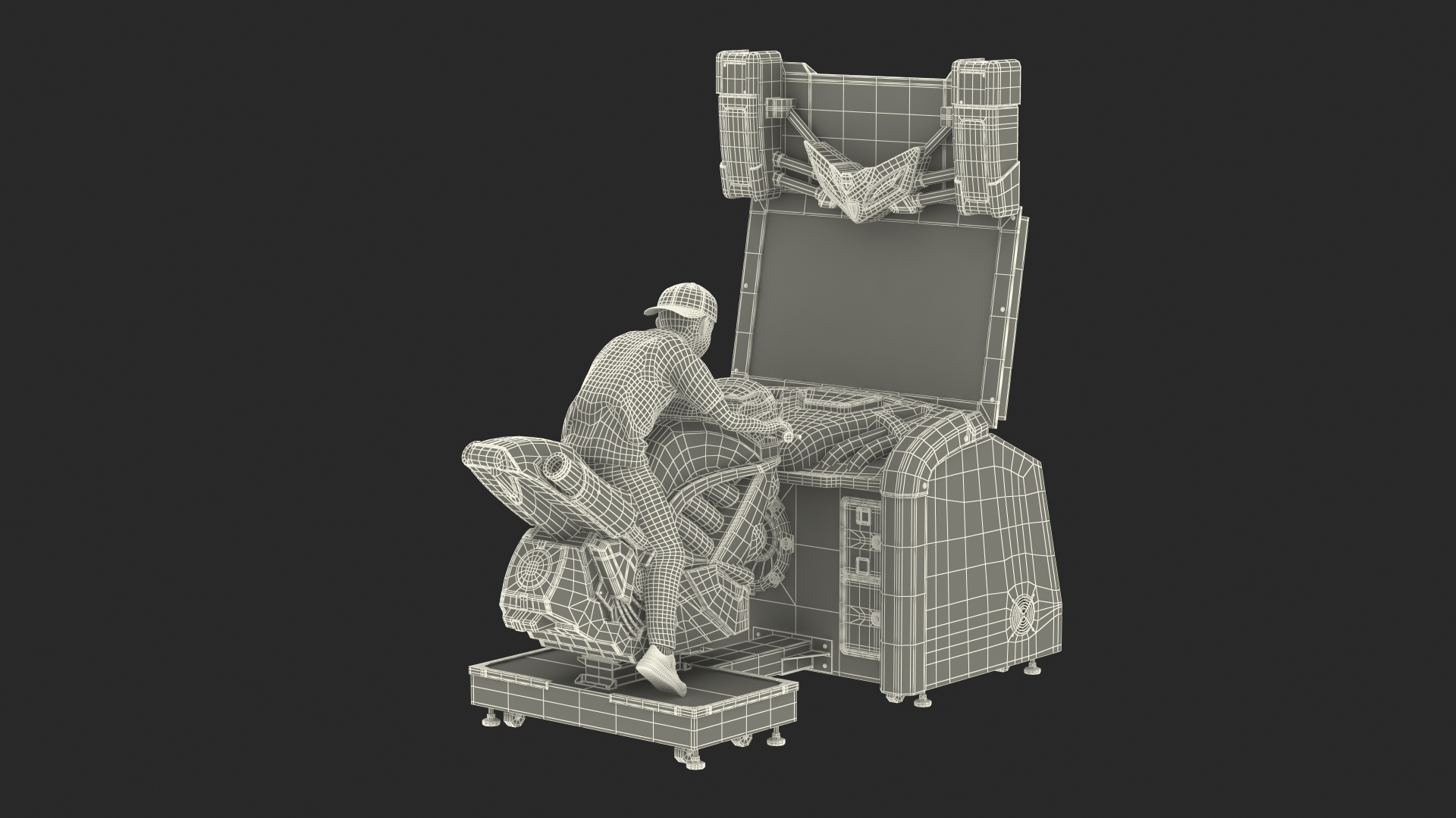 Boy On Motorcycle Racing Arcade Machine 3D Model - TurboSquid 1745183