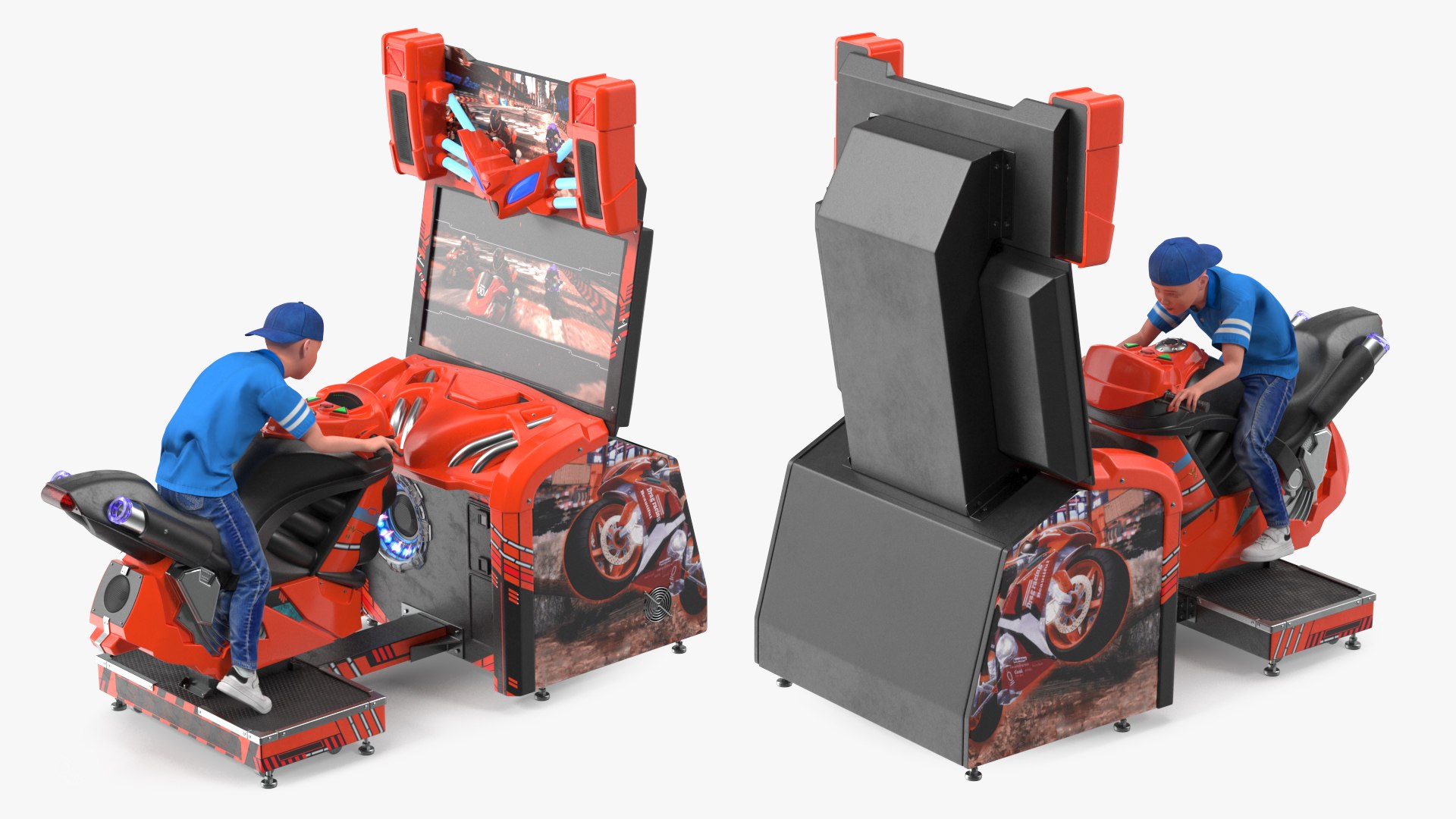Boy on Motorcycle Racing Arcade Machine 3D model - TurboSquid 1745183