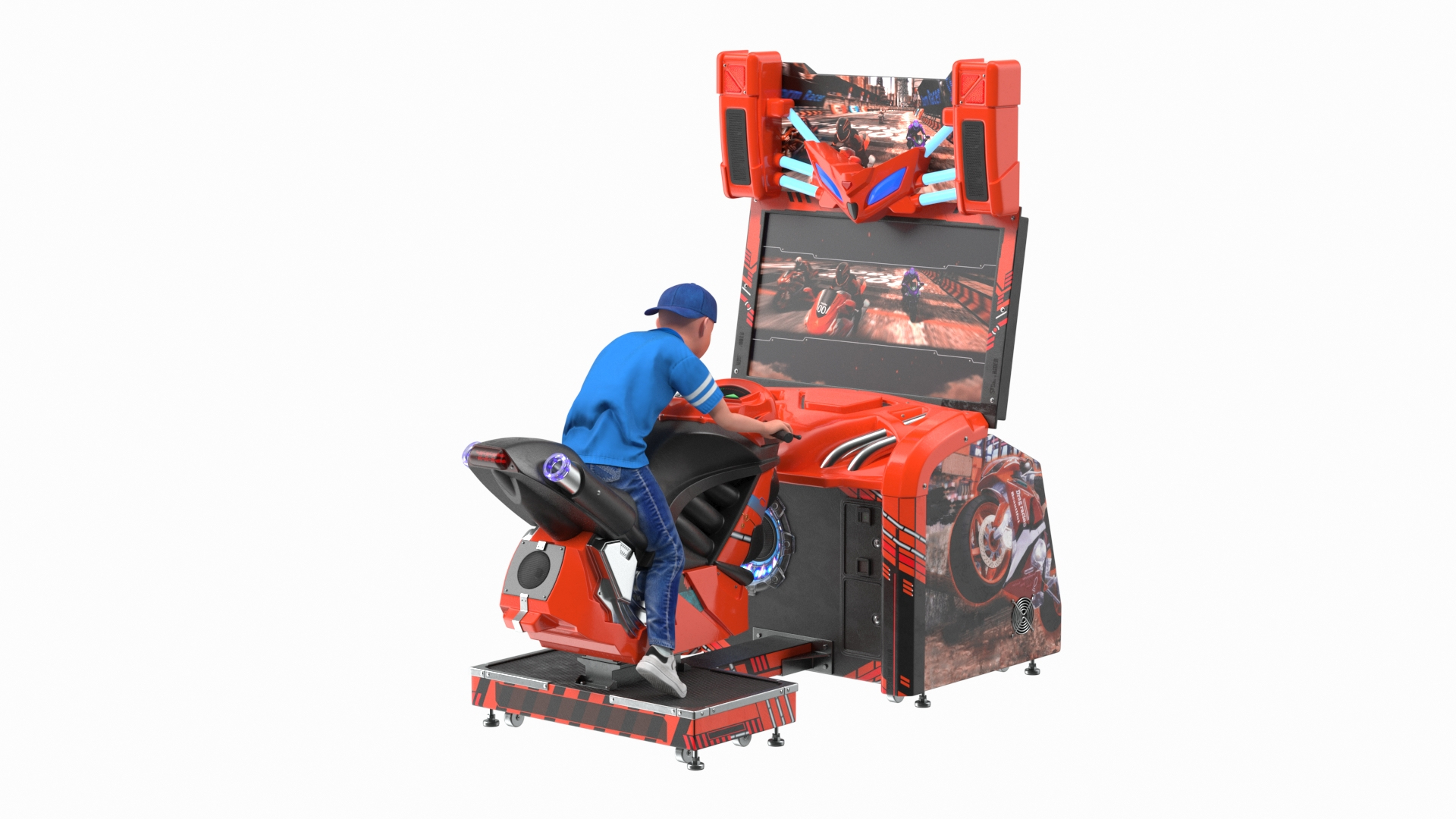 Boy On Motorcycle Racing Arcade Machine 3D Model - TurboSquid 1745183