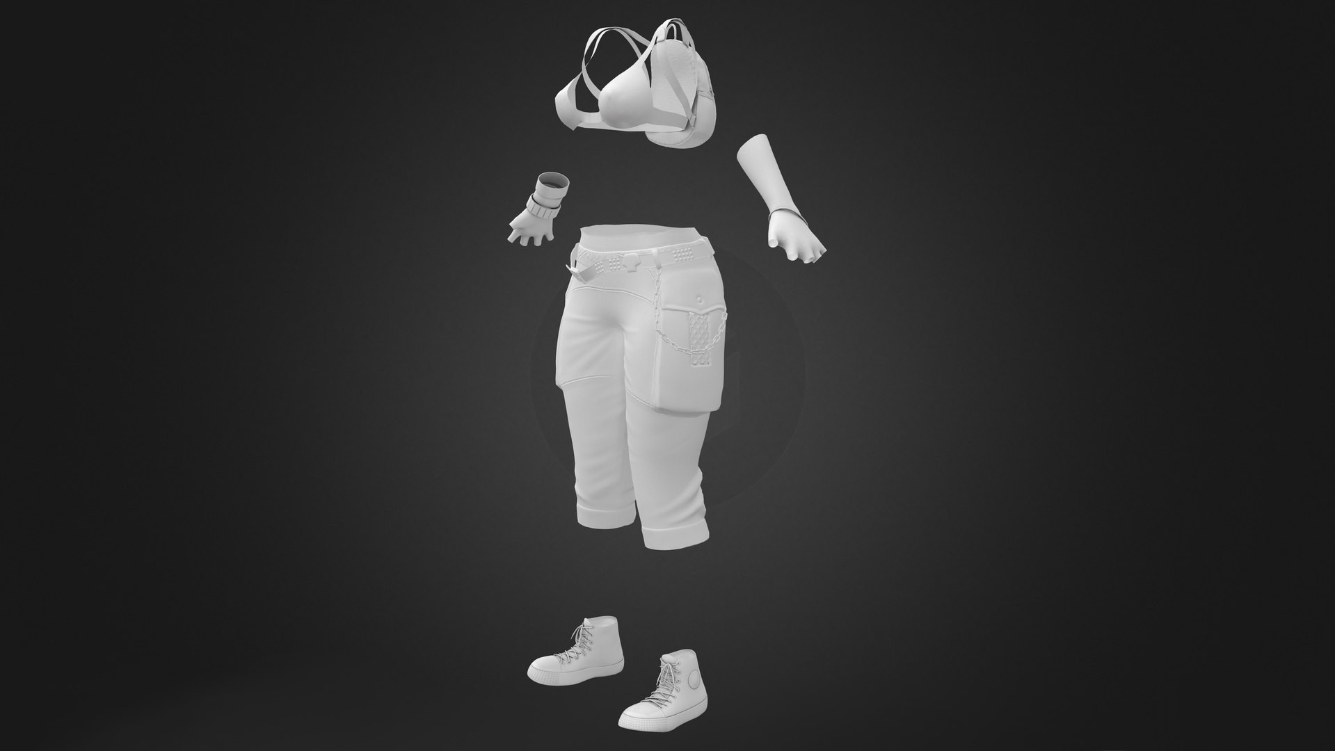 Toxic Cheeky Street Punk Outfit 3D Model - TurboSquid 1877343