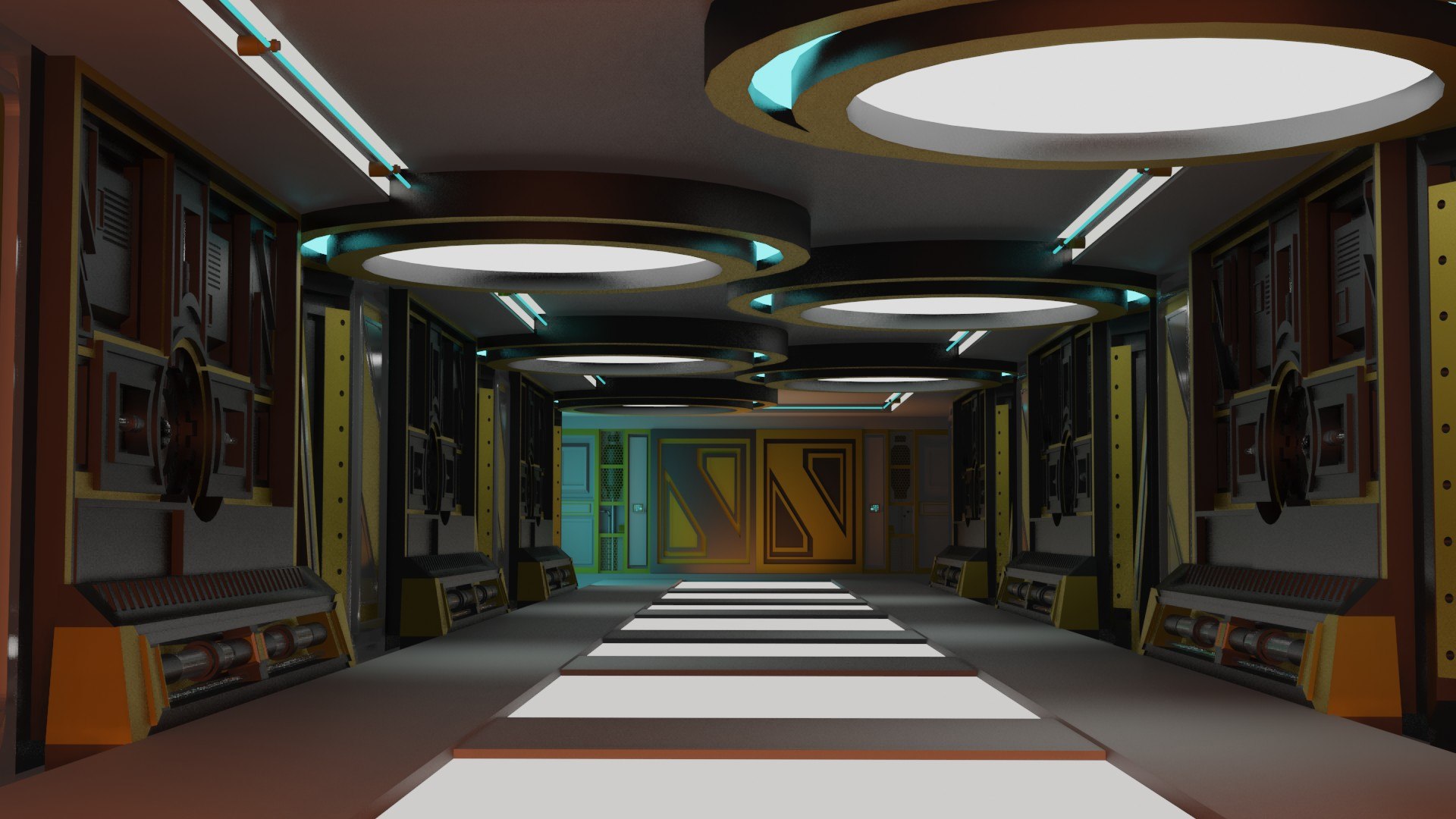 3D Sci Fi Corridor Scene Model - TurboSquid 1698228