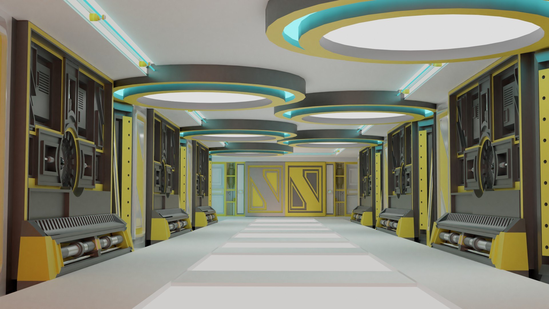 3D Sci Fi Corridor Scene Model - TurboSquid 1698228