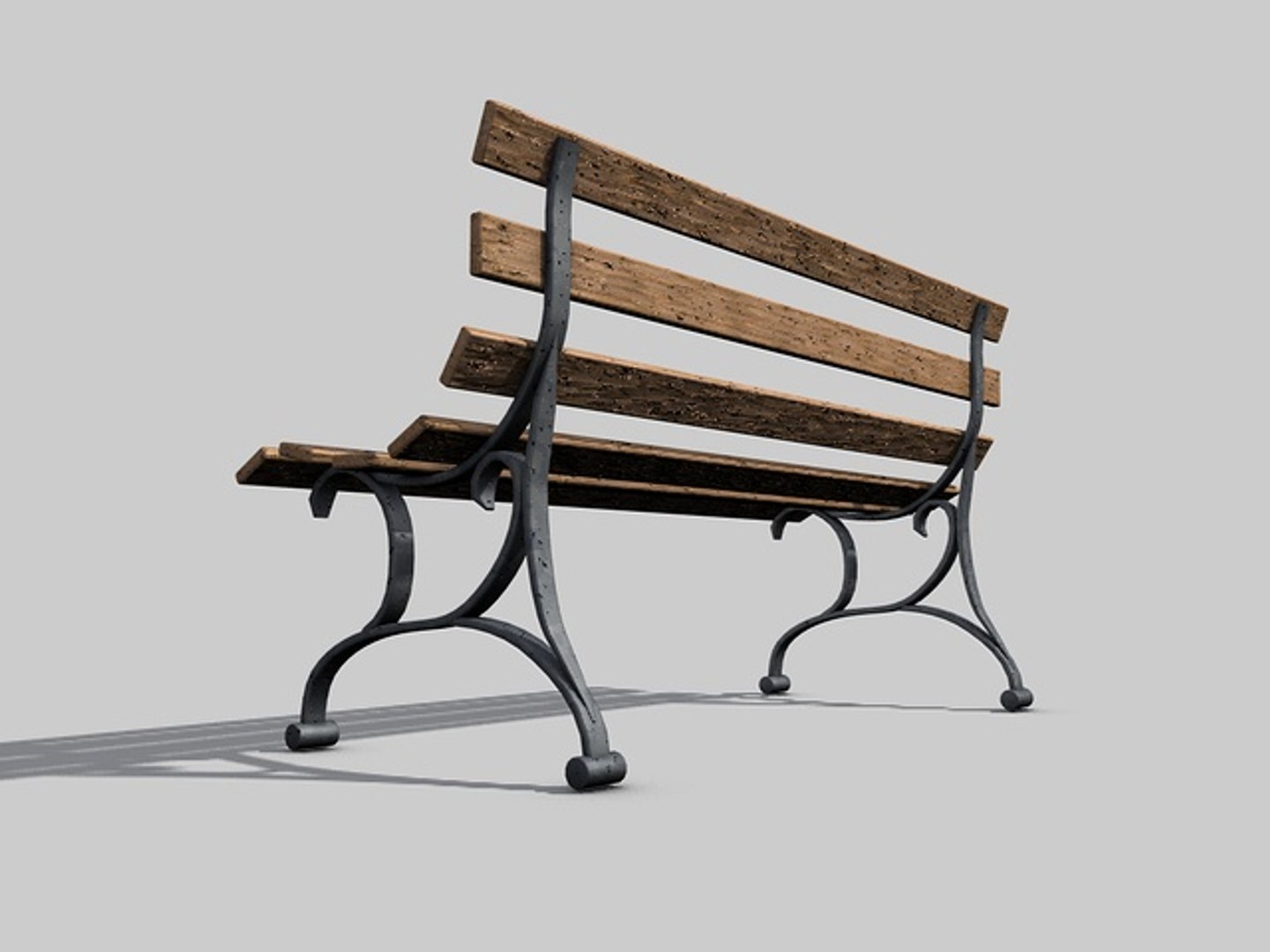 3d park bench model