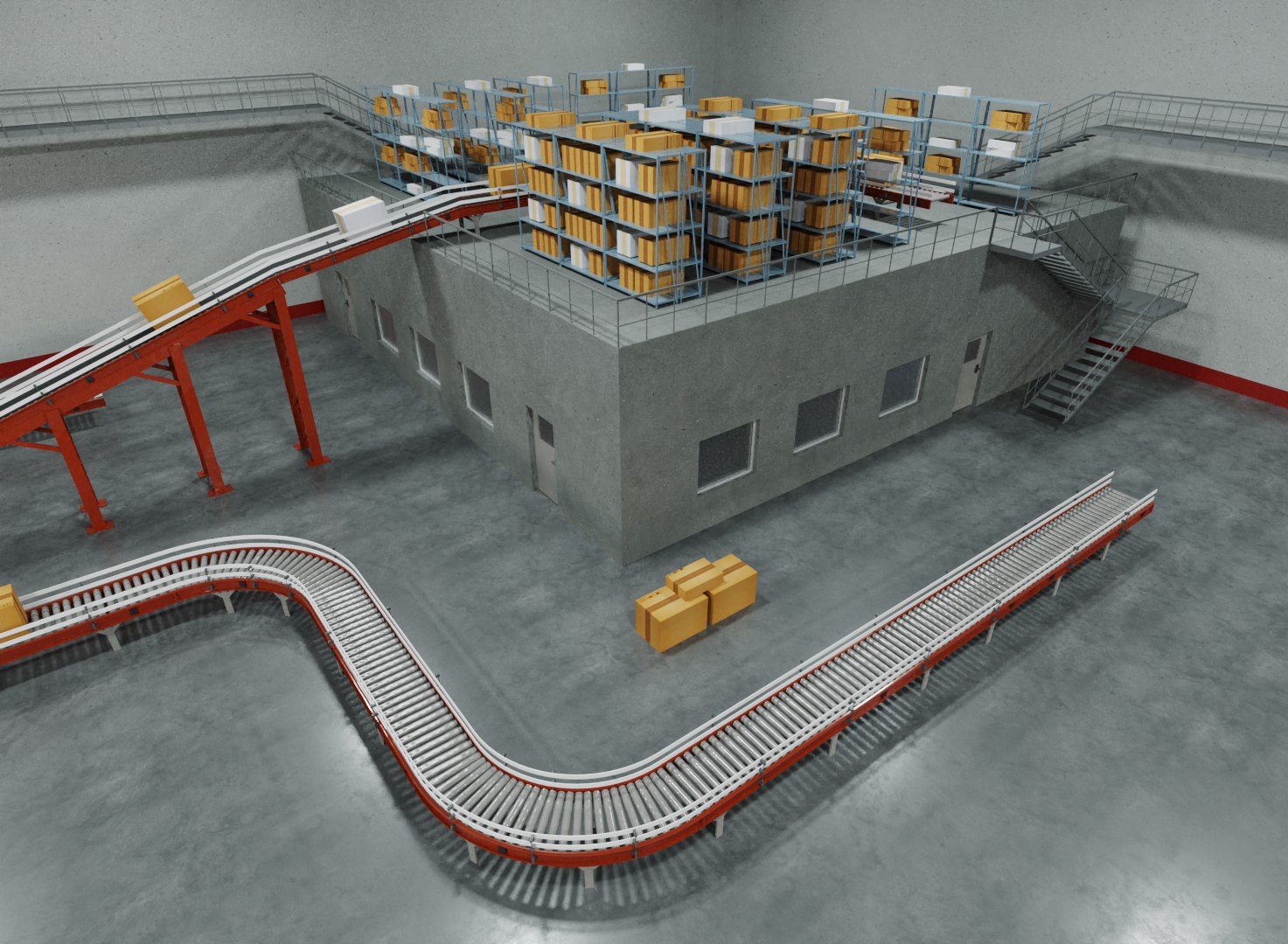 3D Warehouse Cargo Depot Interior Exterior - TurboSquid 1769153