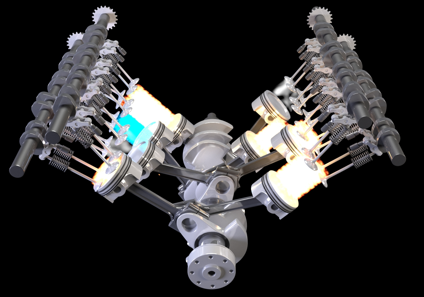 modelo 3d Motor animado con encendido de gasolina - TurboSquid 1333446