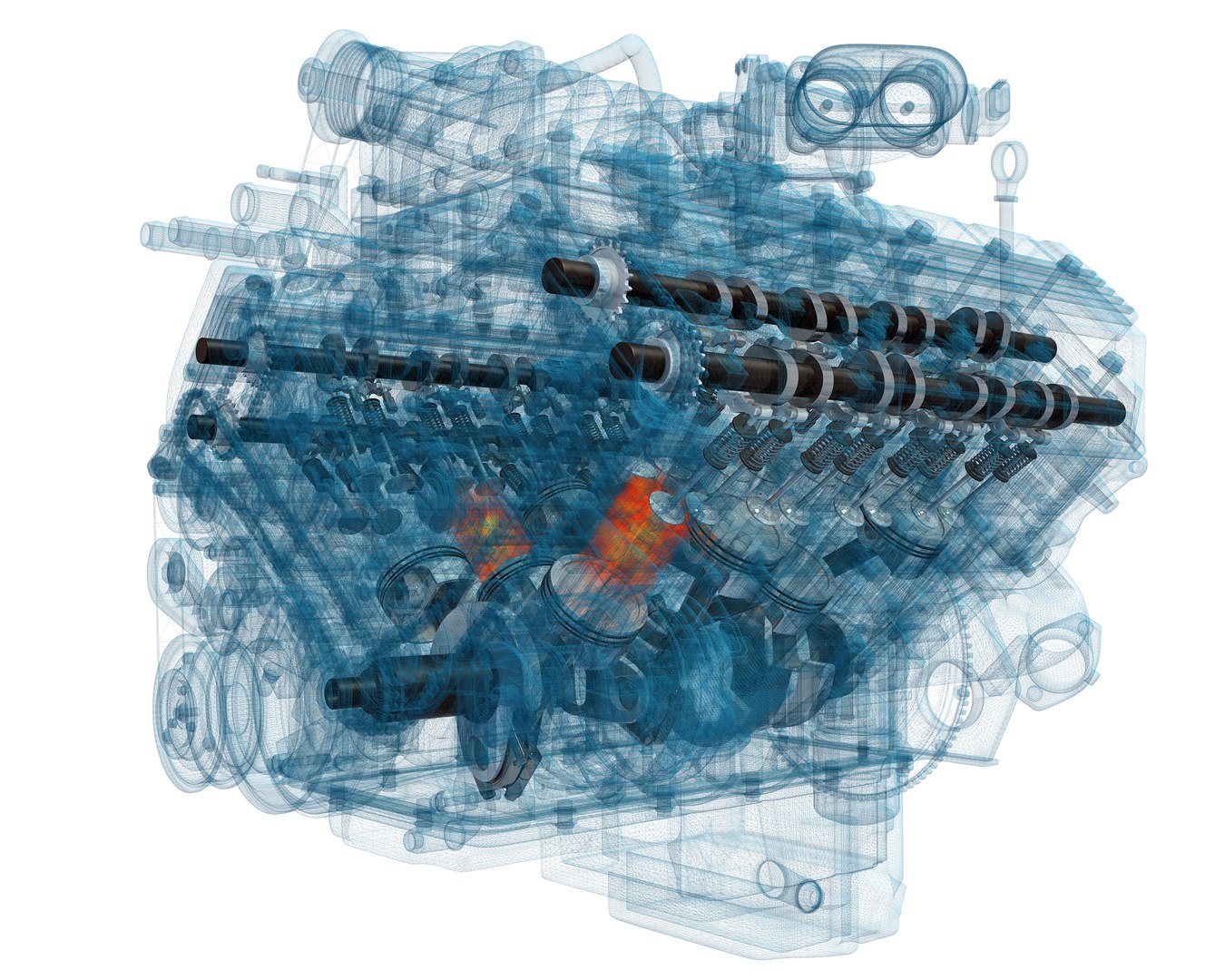 3D V8 Engine Gasoline Ignition Model - TurboSquid 1333446