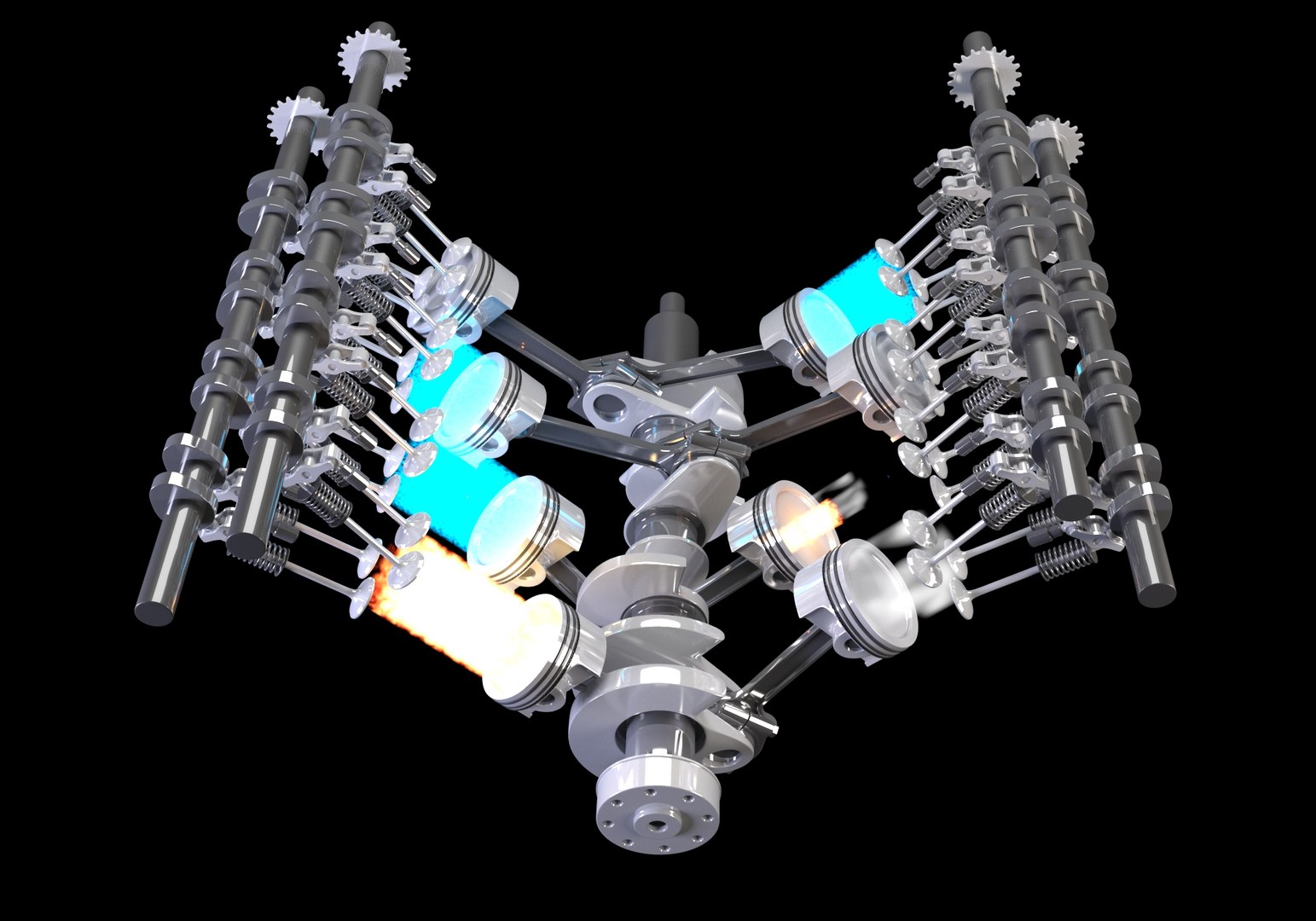 3D V8 Engine Gasoline Ignition Model - TurboSquid 1333446