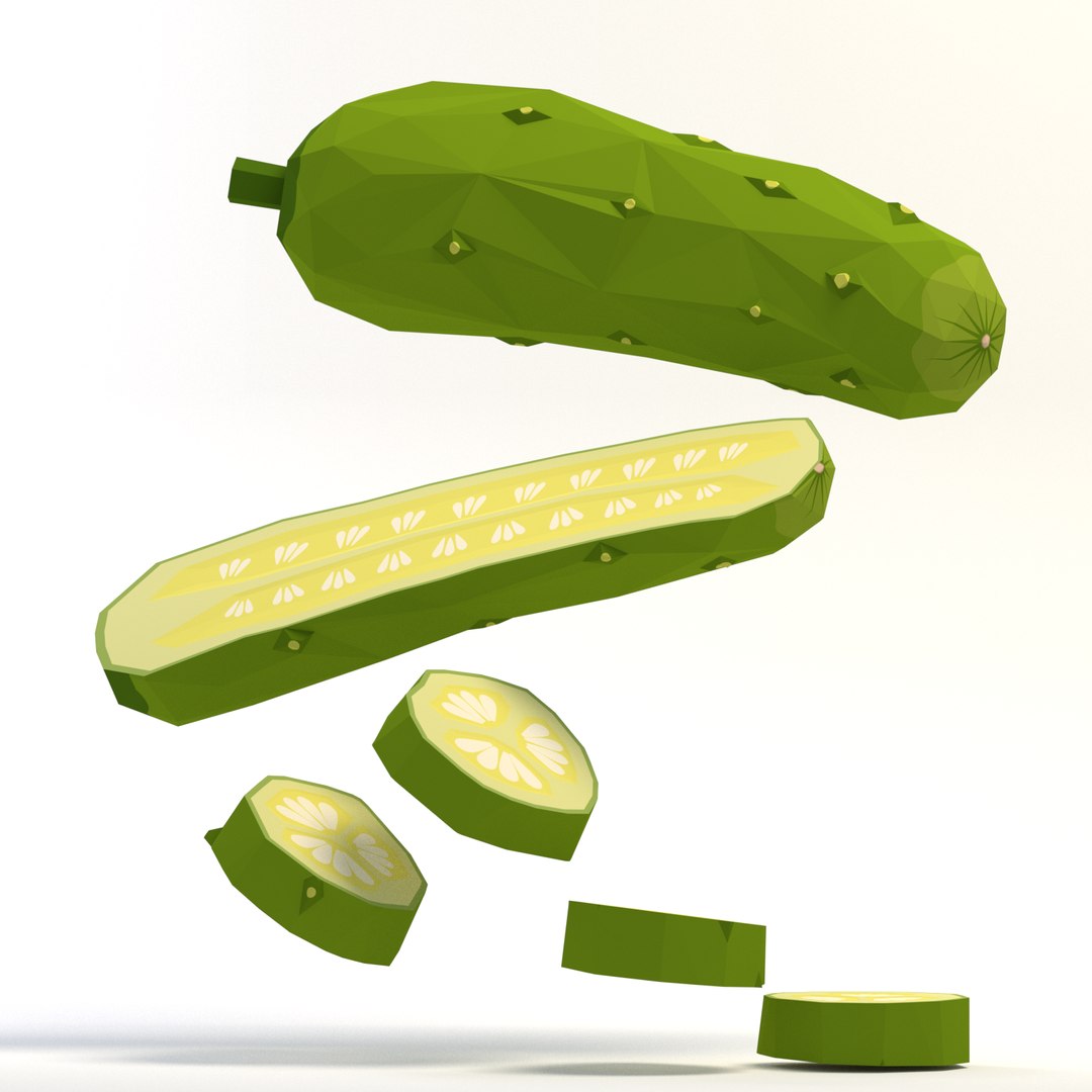 Cucumber cartoon 3D model - TurboSquid 1447071