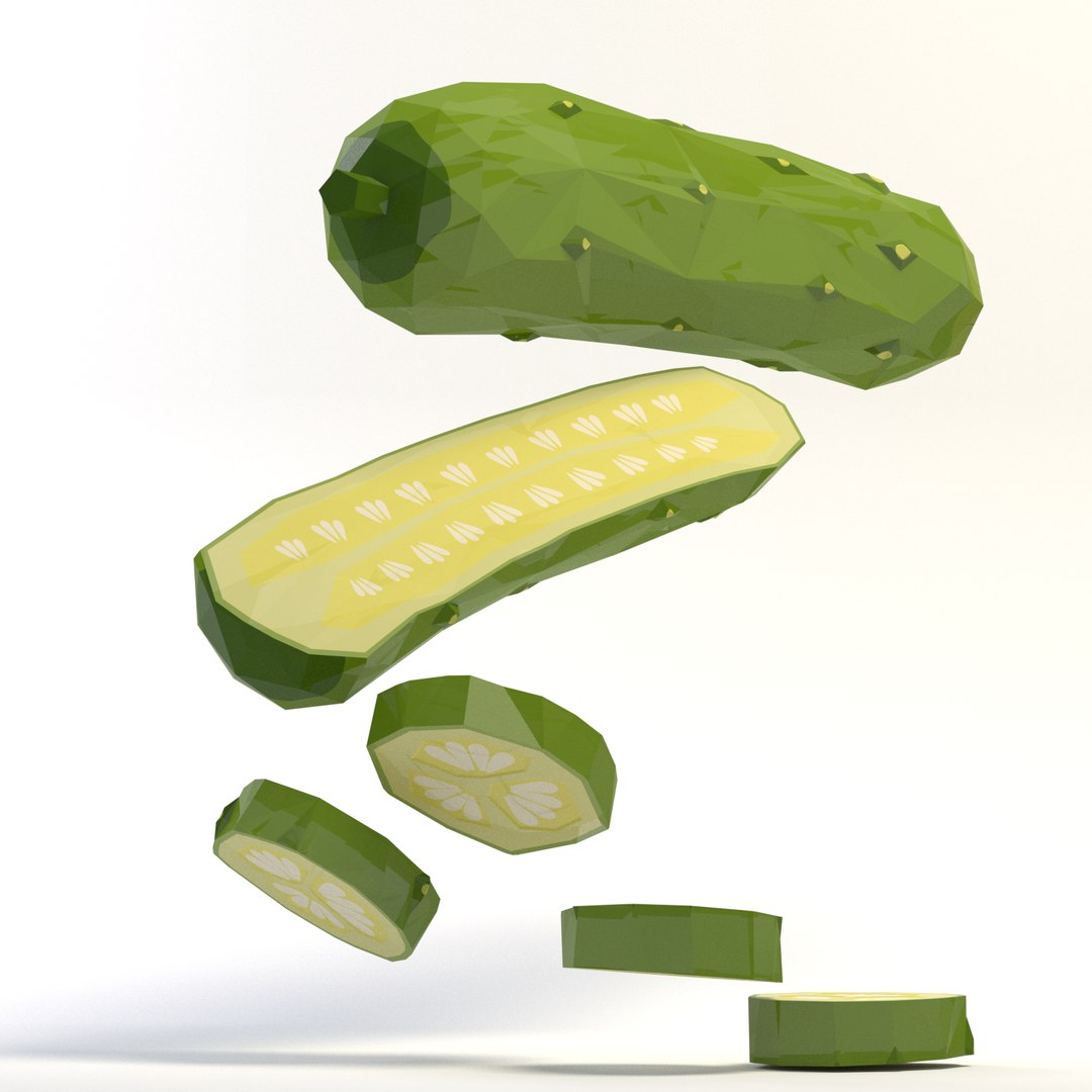 Cucumber cartoon 3D model - TurboSquid 1447071