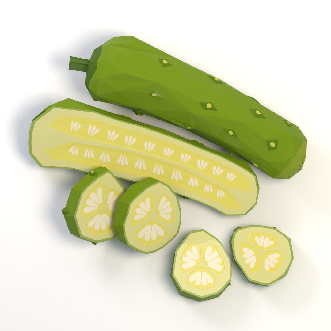 Cucumber cartoon 3D model - TurboSquid 1447071