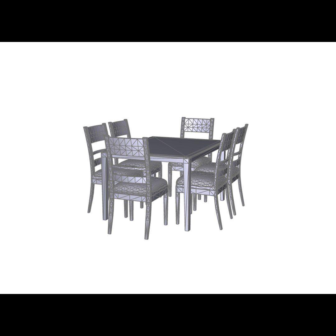 3d dining set model