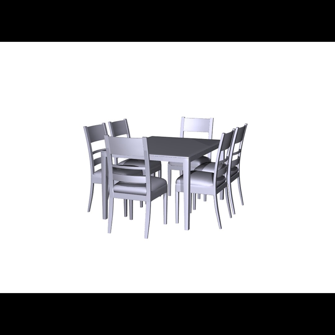 3d dining set model