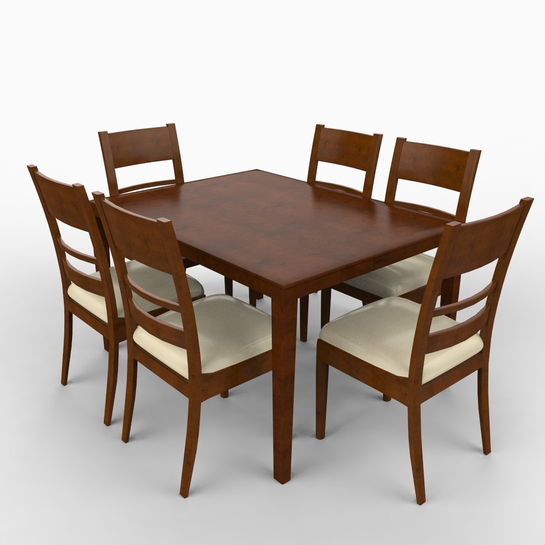 3d dining set model