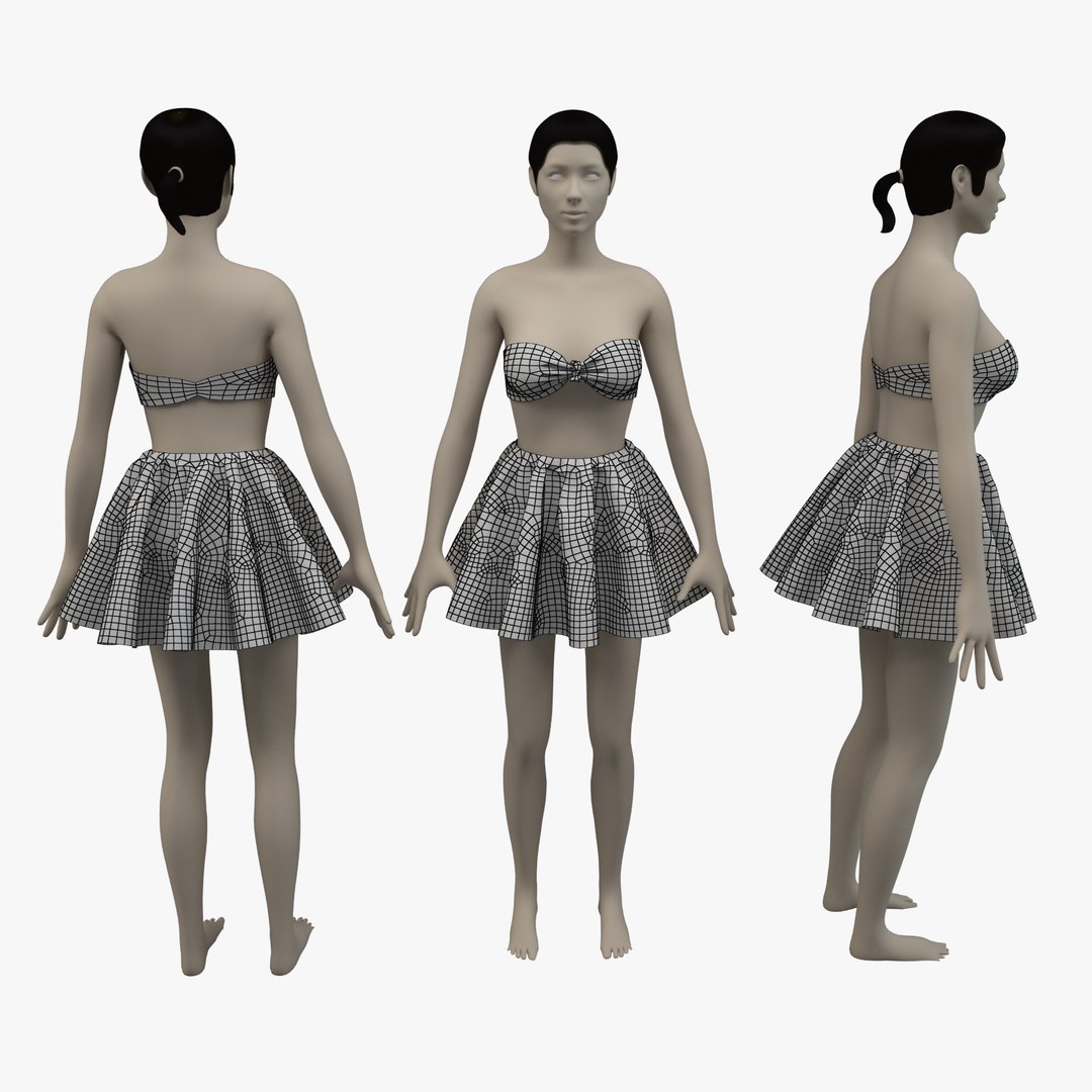 bra skirt female avatar 3d max