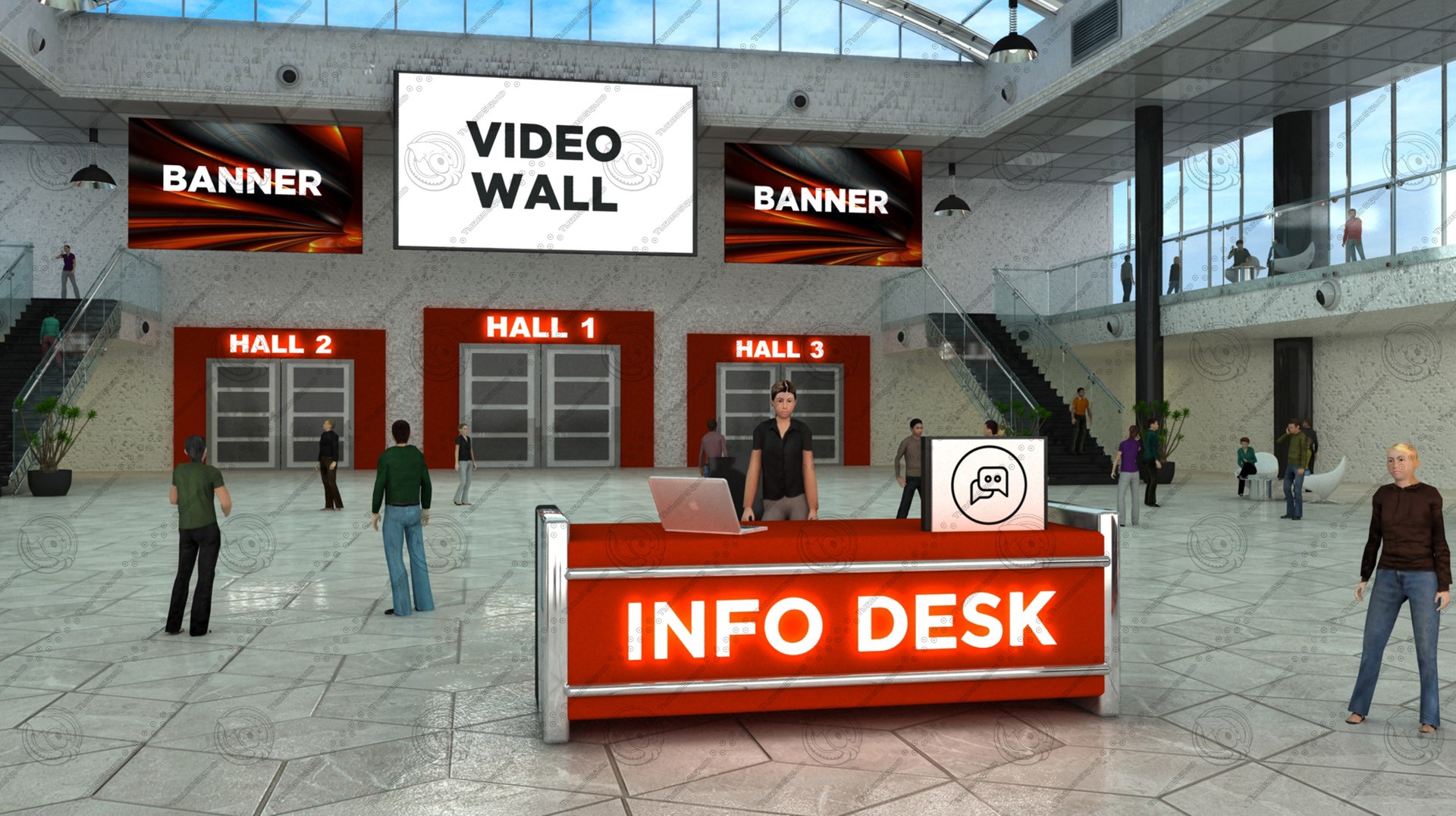 3D Model Virtual Lobby Congress - TurboSquid 1692010