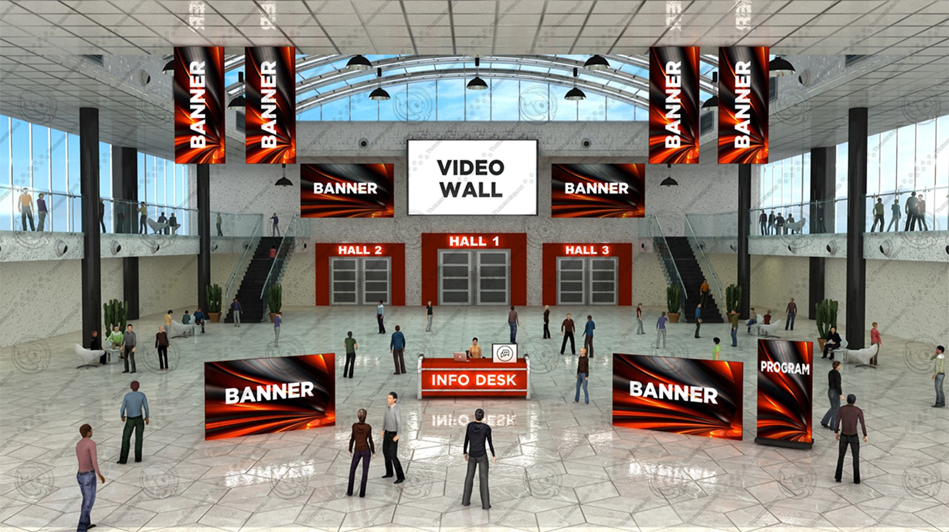 Virtual e-Congress Lobby 006 Modelo 3D - TurboSquid 1692010