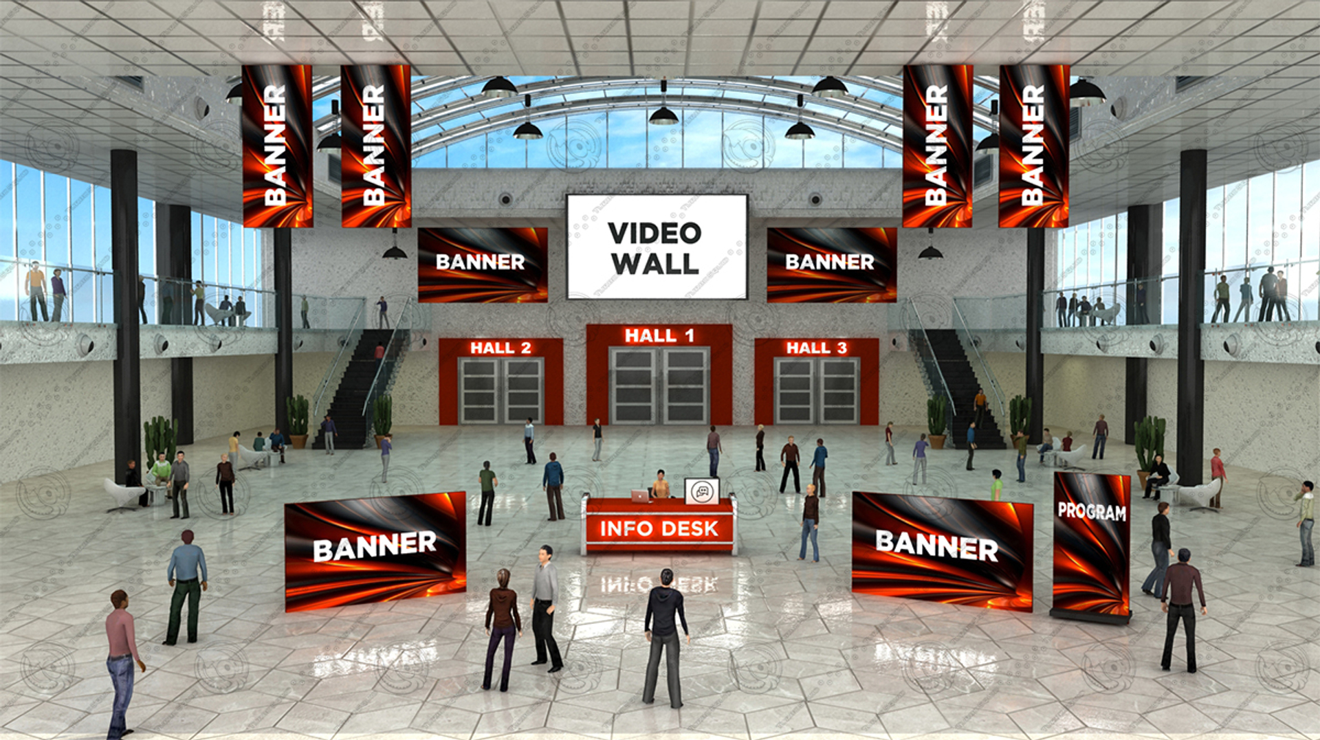 3D model virtual lobby congress - TurboSquid 1692010