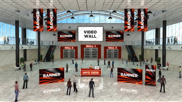 3D model virtual lobby congress - TurboSquid 1692010