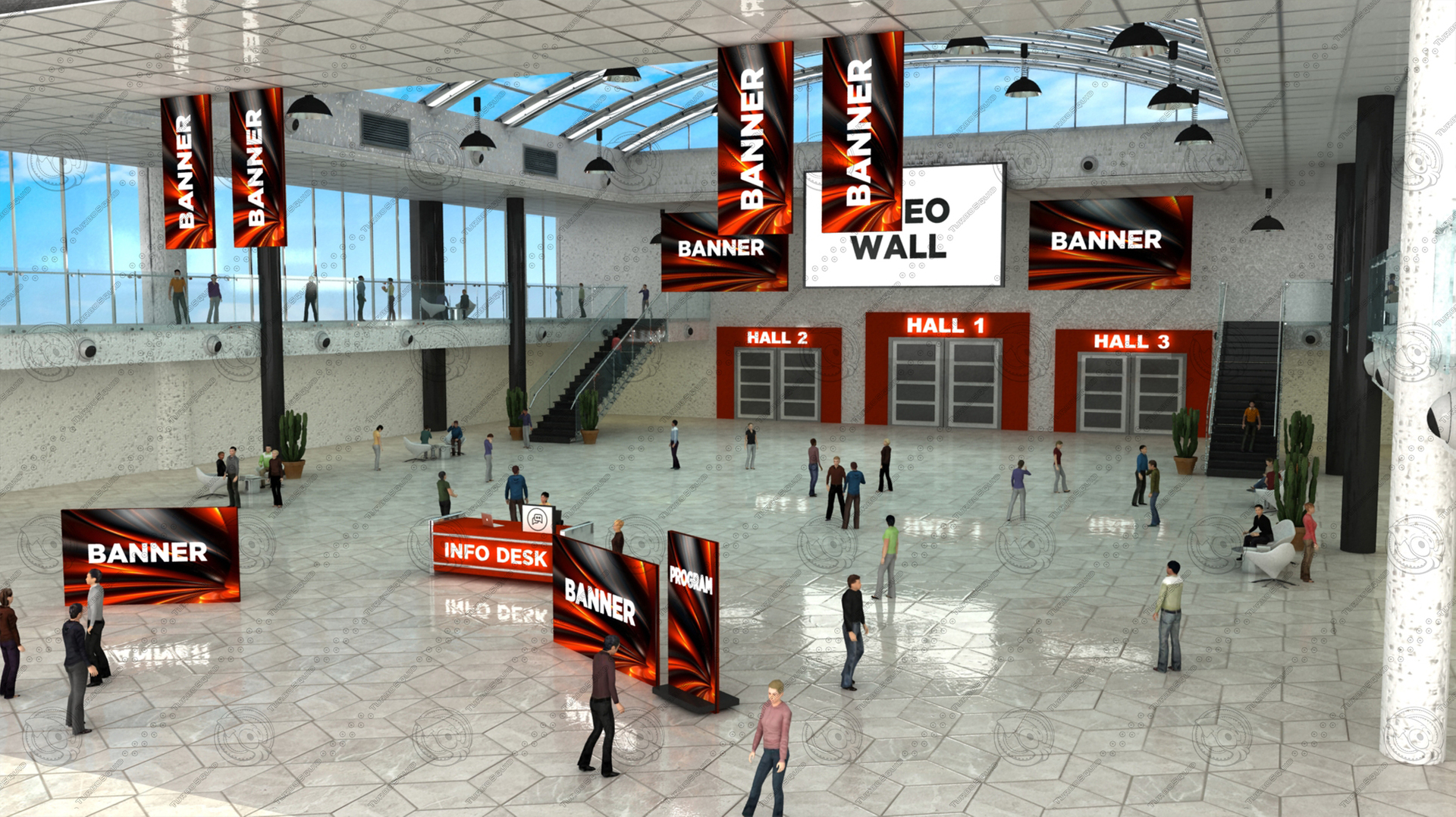 3D model virtual lobby congress - TurboSquid 1692010