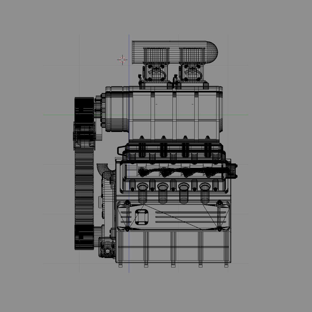 V8 Compressor Engine Obj