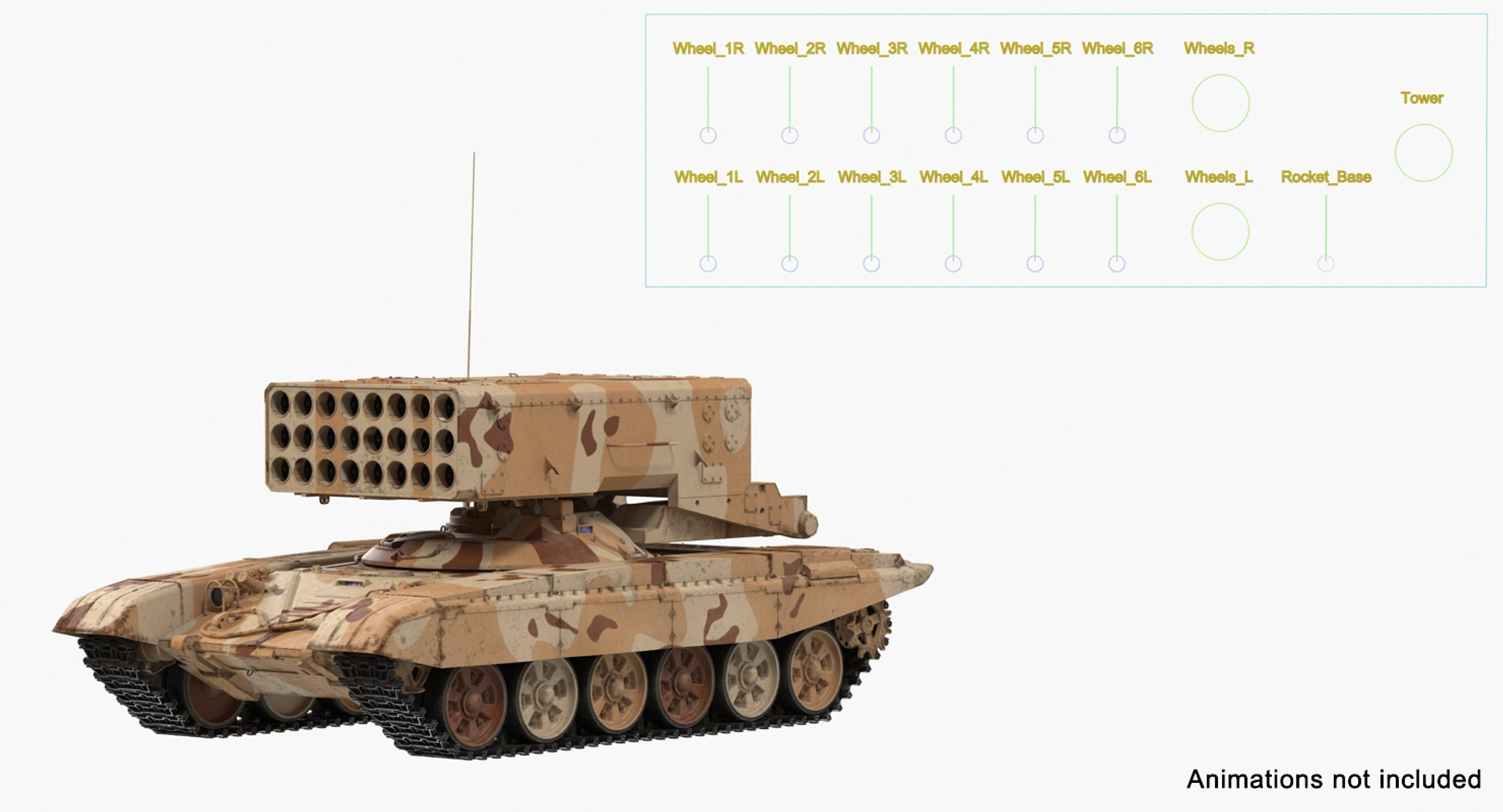 3d Model Heavy Throwing Tos-1a Desert