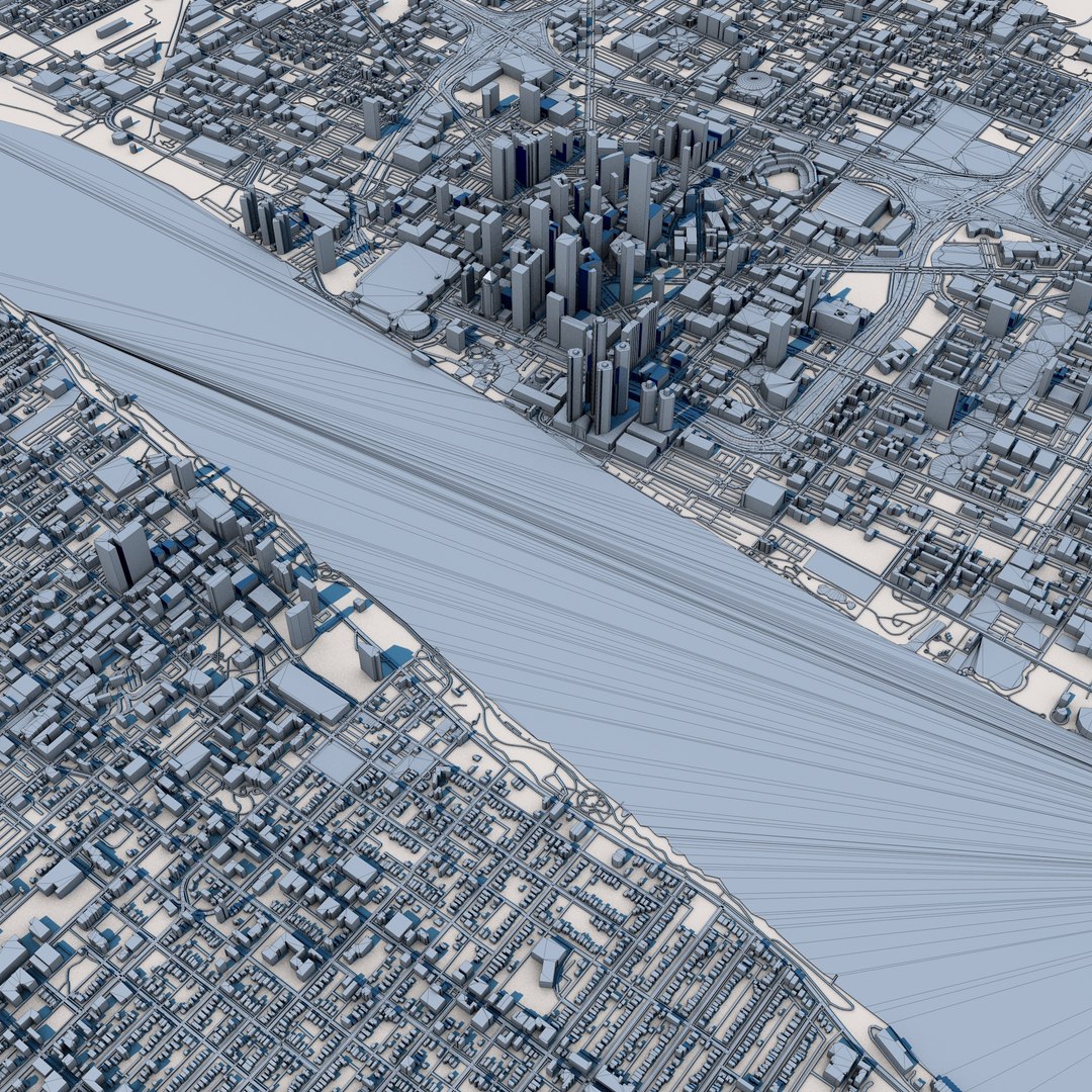 3D Detroit City Michigan Model - TurboSquid 2302714