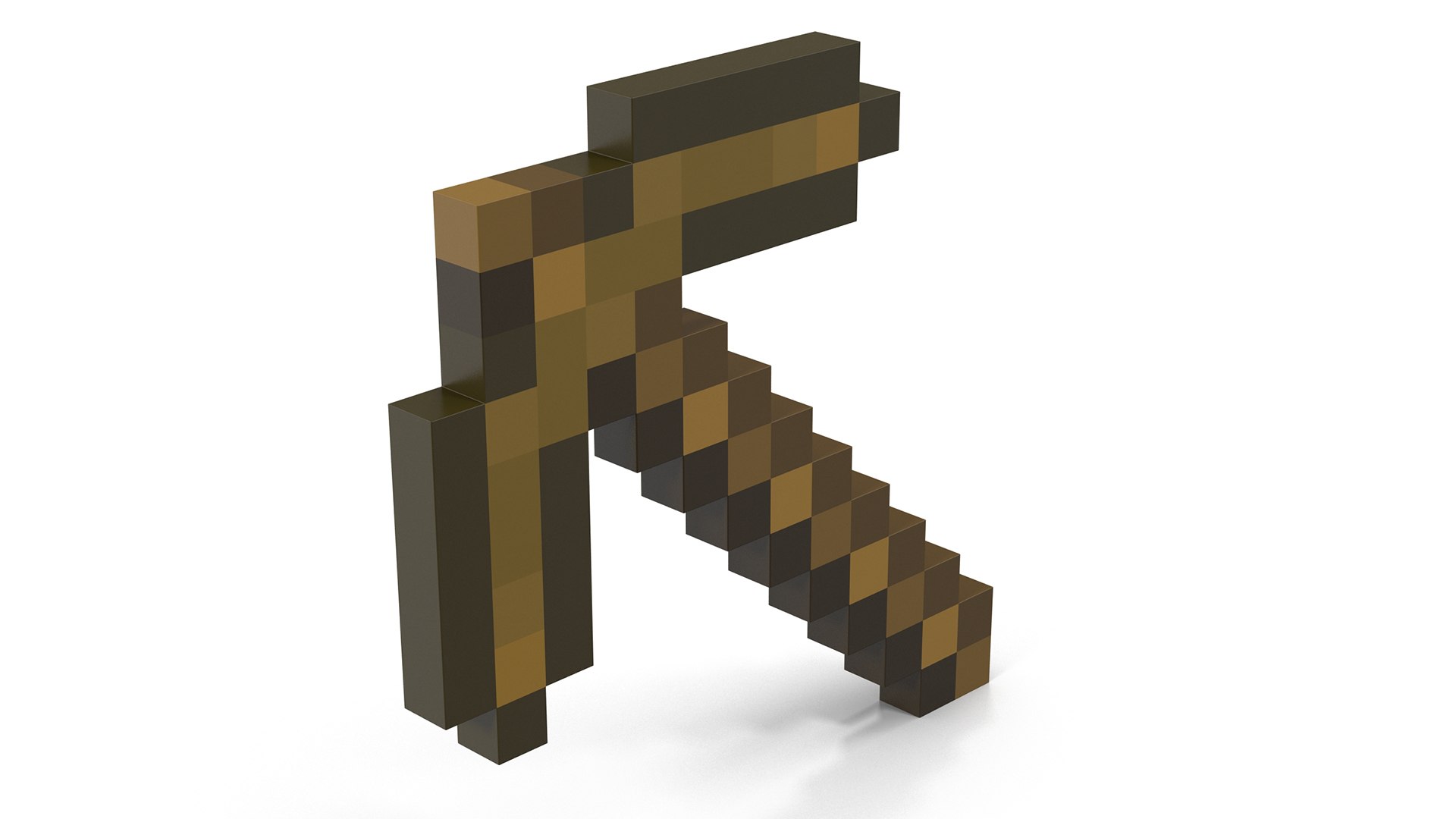 3D Minecraft Wooden Pickaxe Model - TurboSquid 2296532