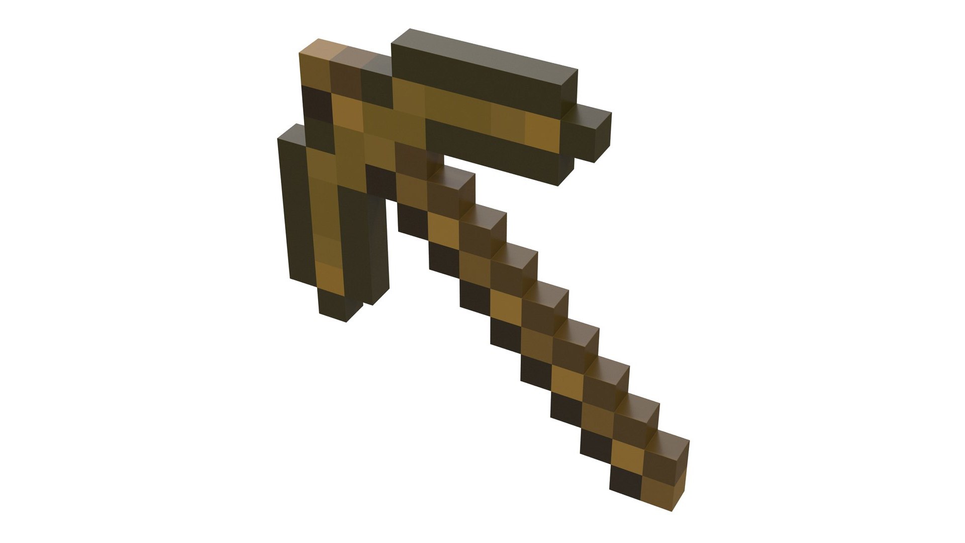 3D Minecraft Wooden Pickaxe Model - TurboSquid 2296532