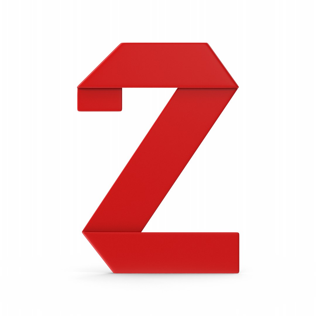 Red Ribbon Number 2 3D Model - TurboSquid 2200641