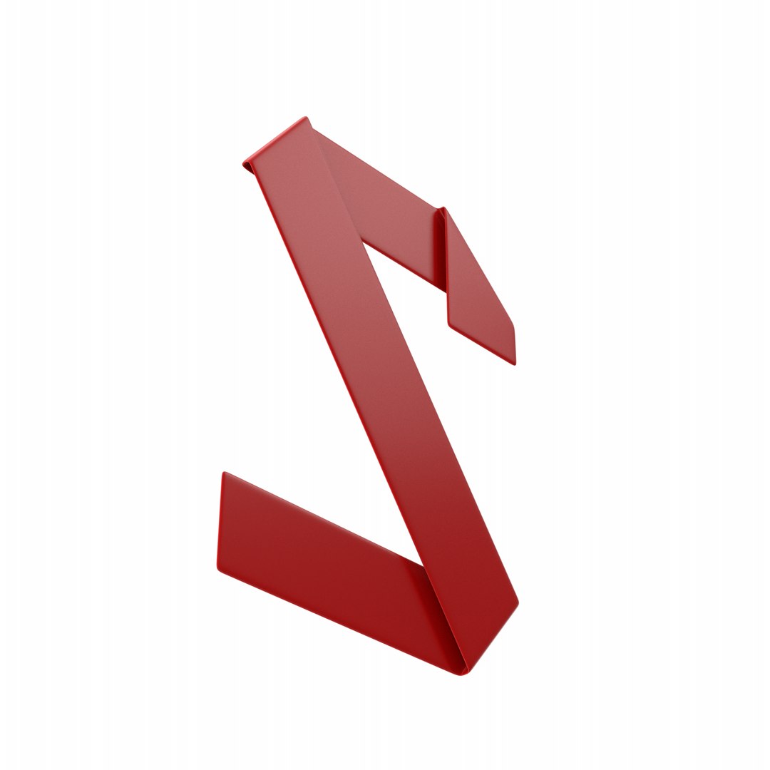 Red Ribbon Number 2 3D Model - TurboSquid 2200641