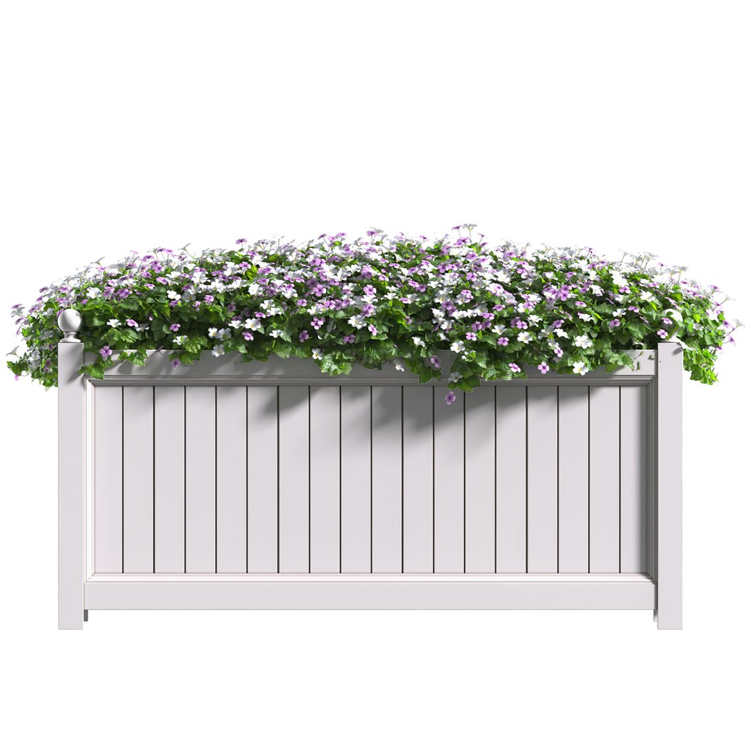 3D model Flowers in Planter Box for decoration Garden Plant Flowerpot ...