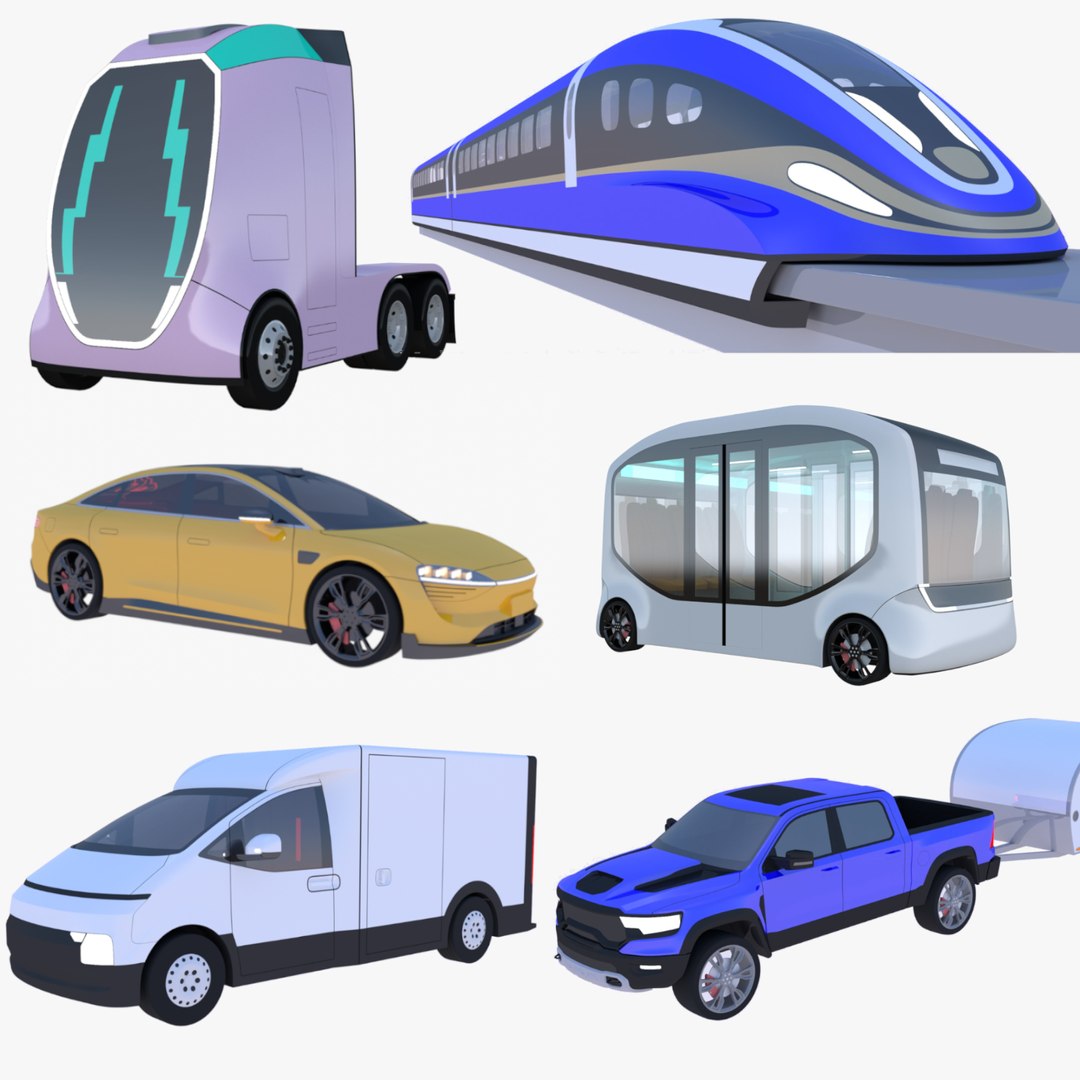 3D Electric Cars And Maglev Collection - TurboSquid 2265027