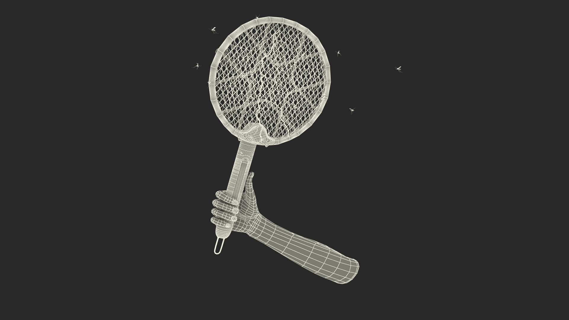 Foldable Fly Swatter In Hand With Electricity 3D - TurboSquid 2384834