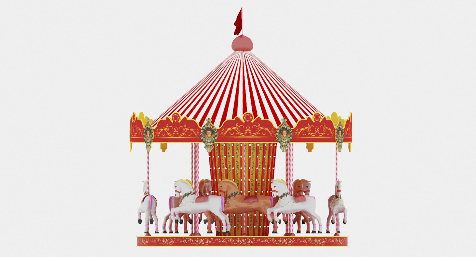 Horse Carousel 3D Model - TurboSquid 1282982