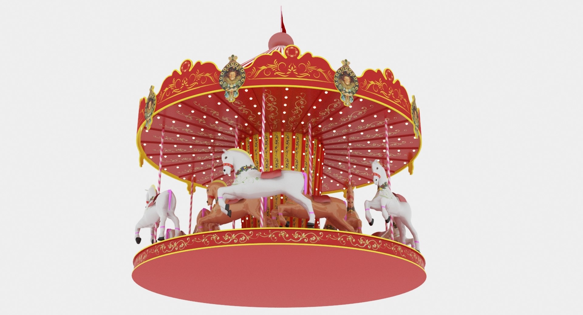 Horse Carousel 3D Model - TurboSquid 1282982