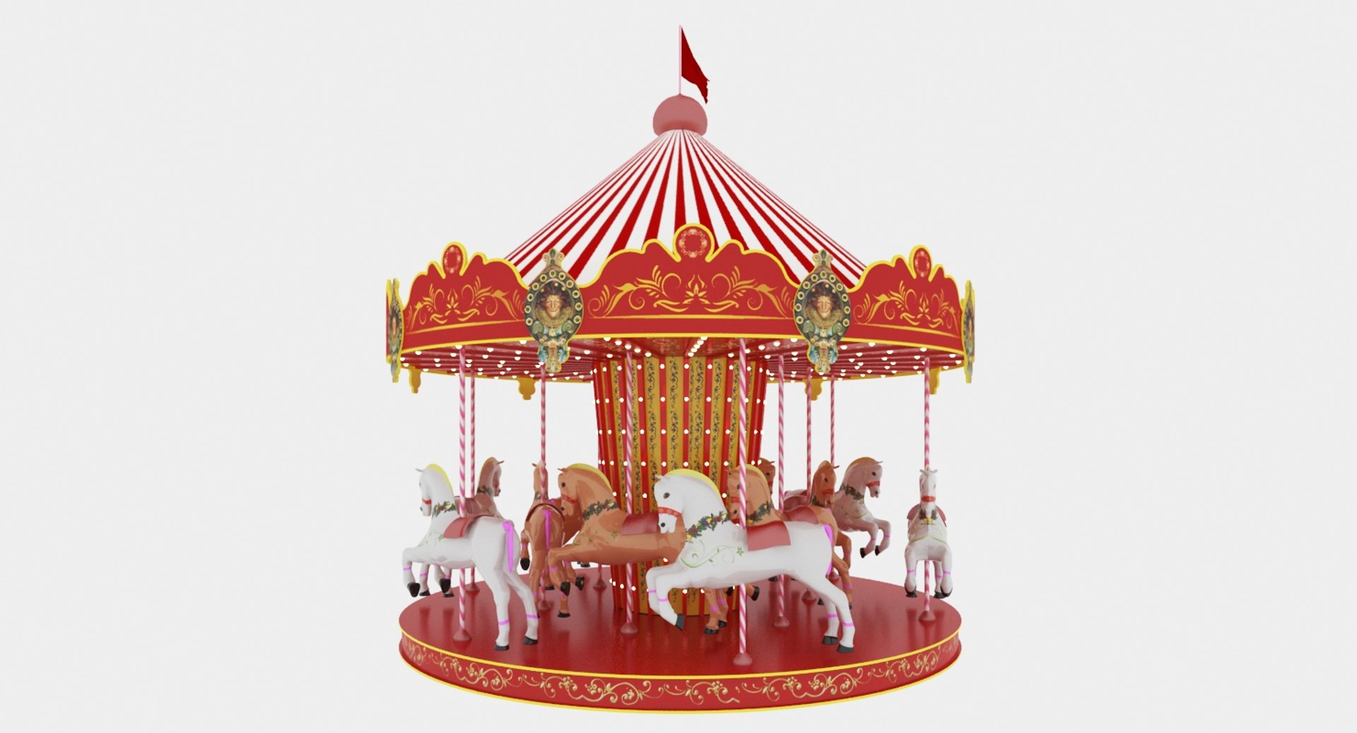 Horse Carousel 3D Model - TurboSquid 1282982