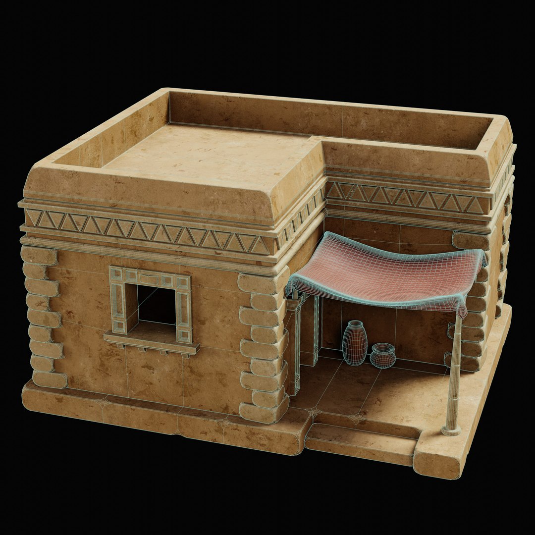 3D model EGYPTIAN ARAB DESERT HOUSE HUT CLAY COTTAGE SHELTER COLLECTION ...