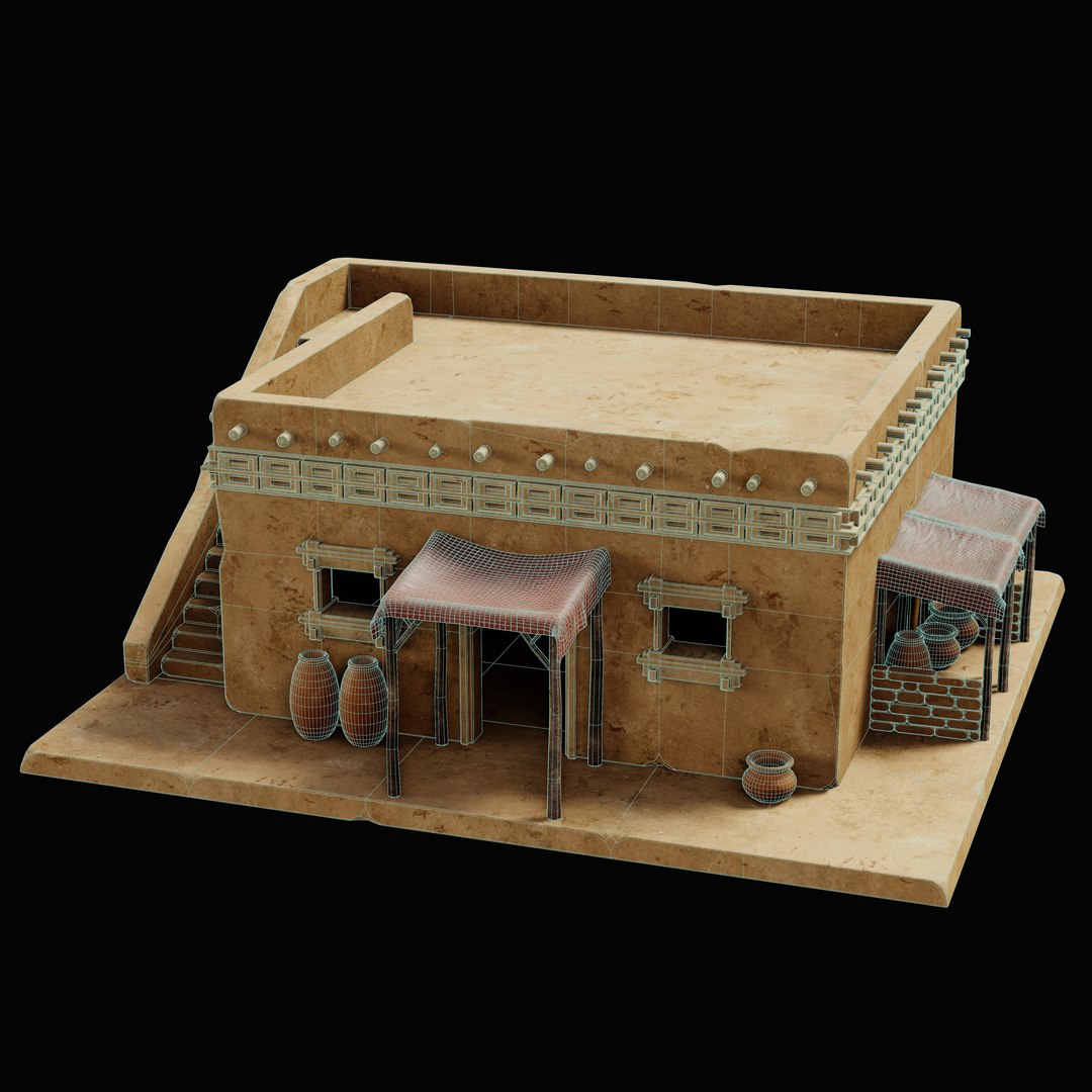 3D model EGYPTIAN ARAB DESERT HOUSE HUT CLAY COTTAGE SHELTER COLLECTION ...