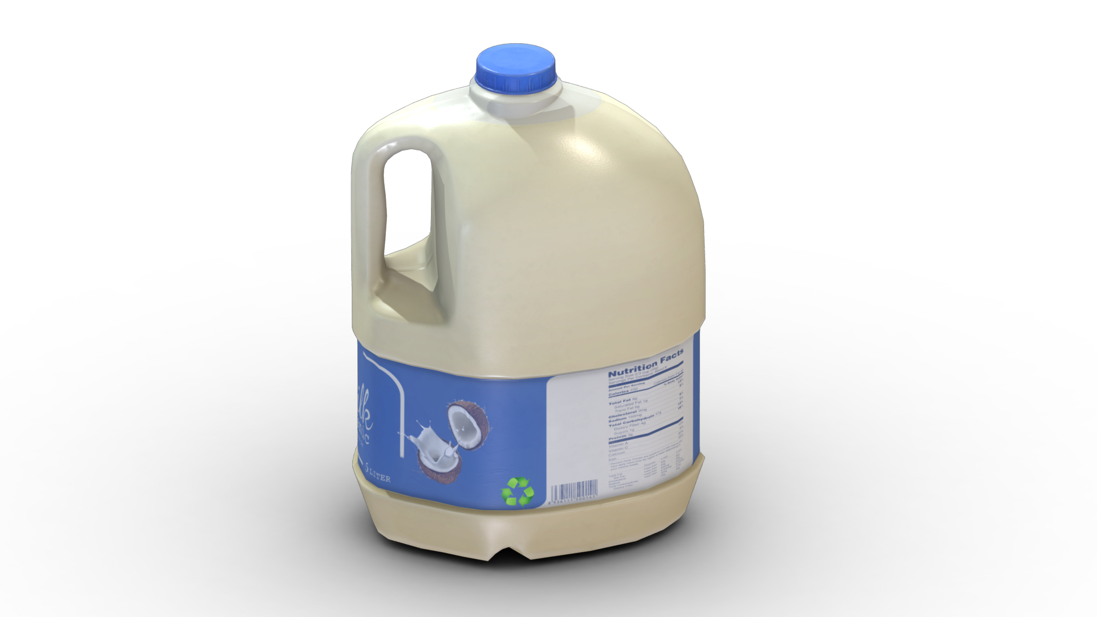 modelo 3d Botella de leche de supermercado 02 Low Poly PBR Realista ...