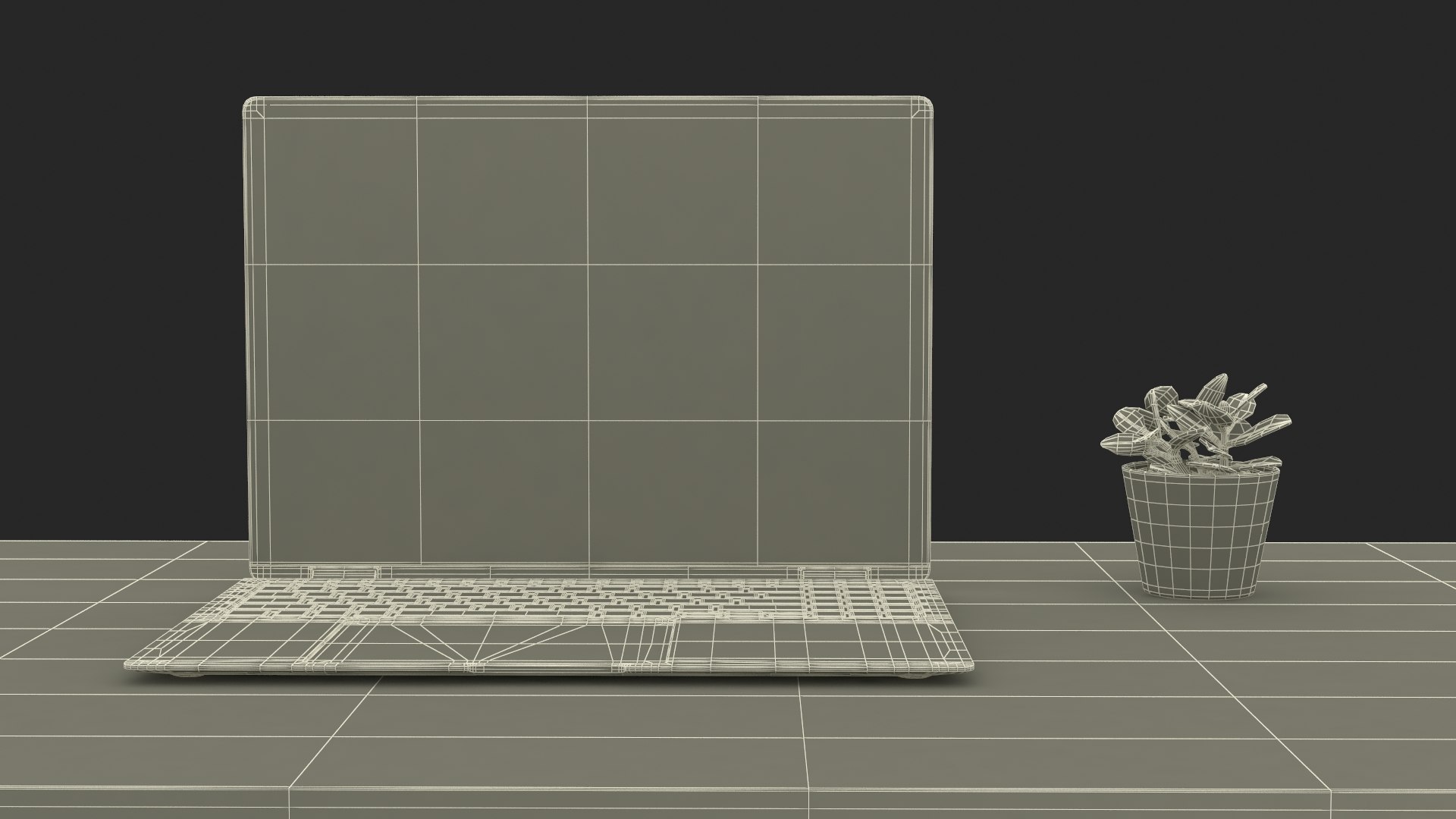 Workplace With Laptop 3D Model - TurboSquid 2335542