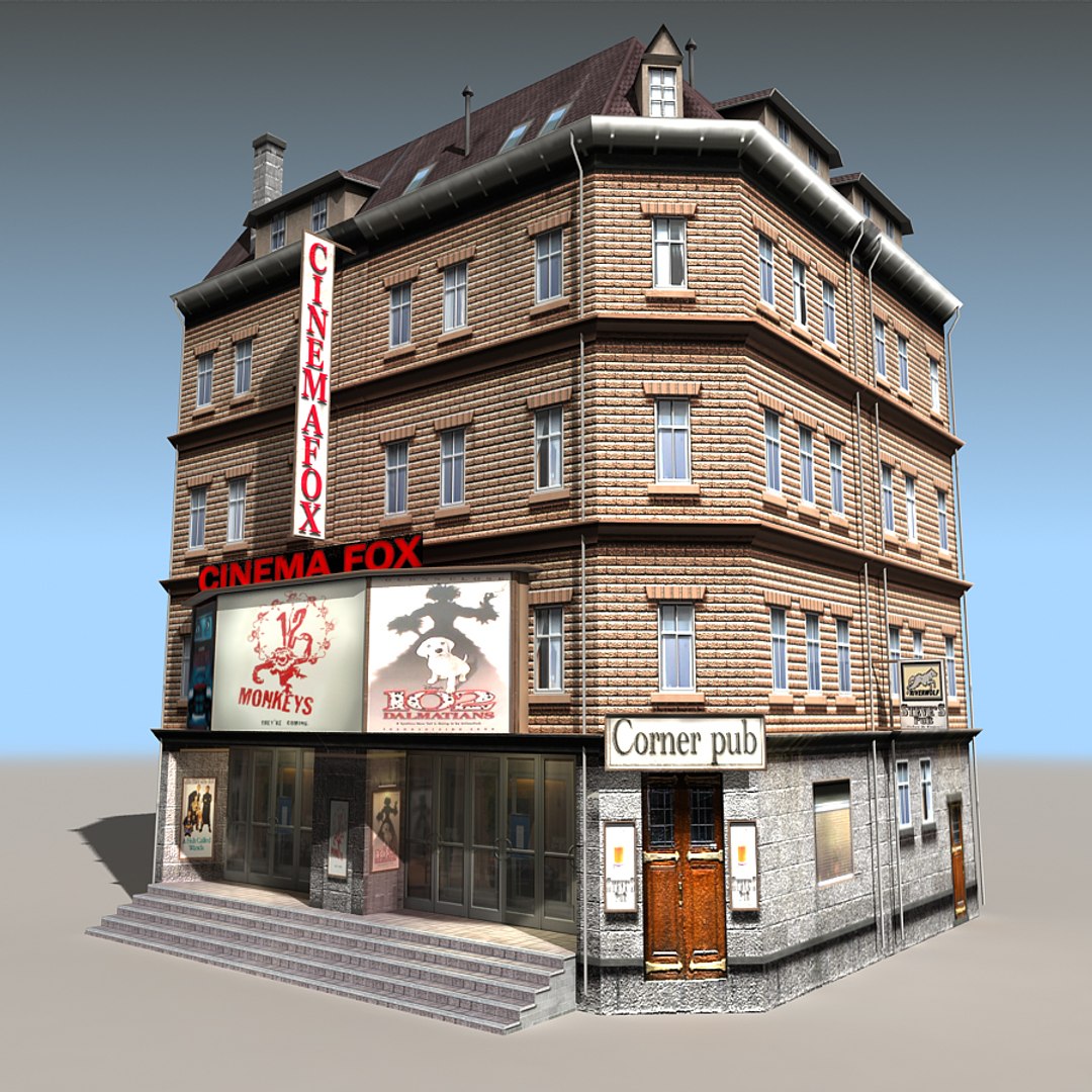 3d 3ds City Block Building 04