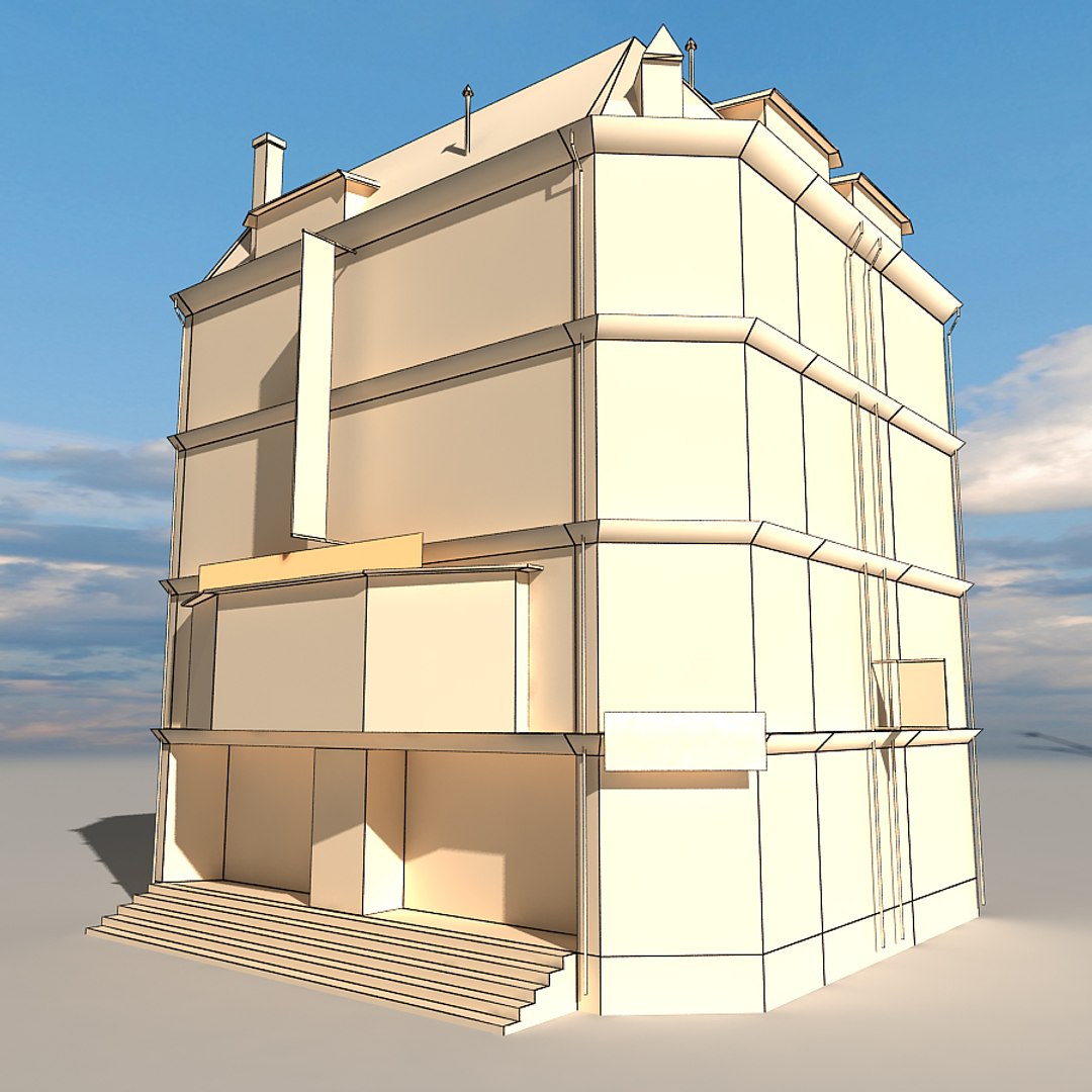 3d 3ds City Block Building 04