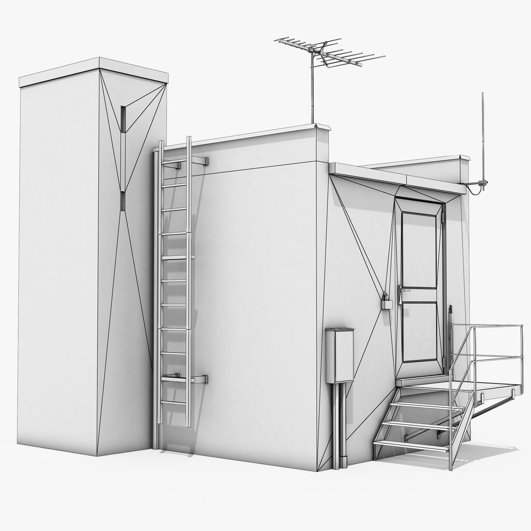 Roof access room model - TurboSquid 1383707