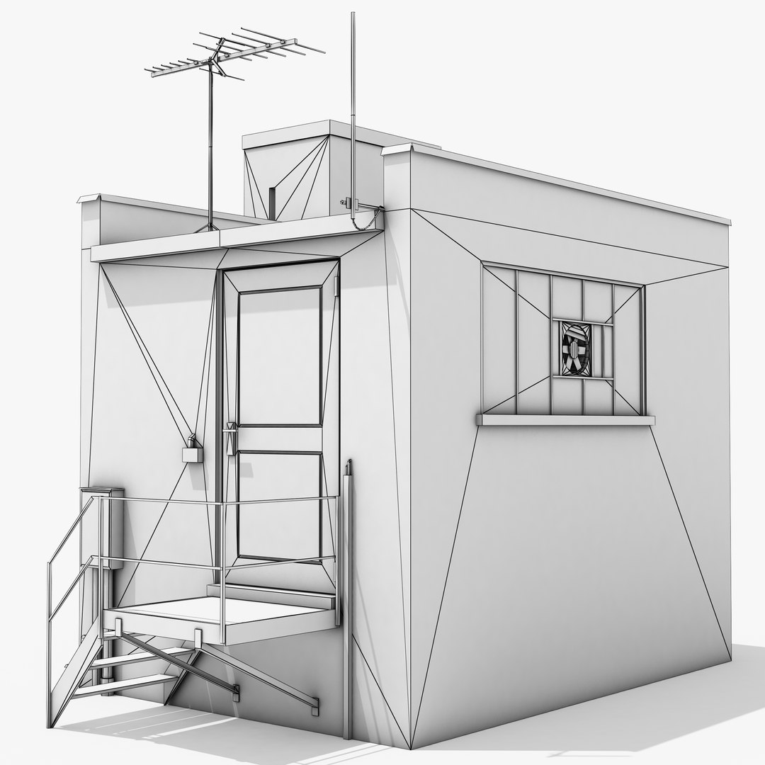 Roof access room model - TurboSquid 1383707