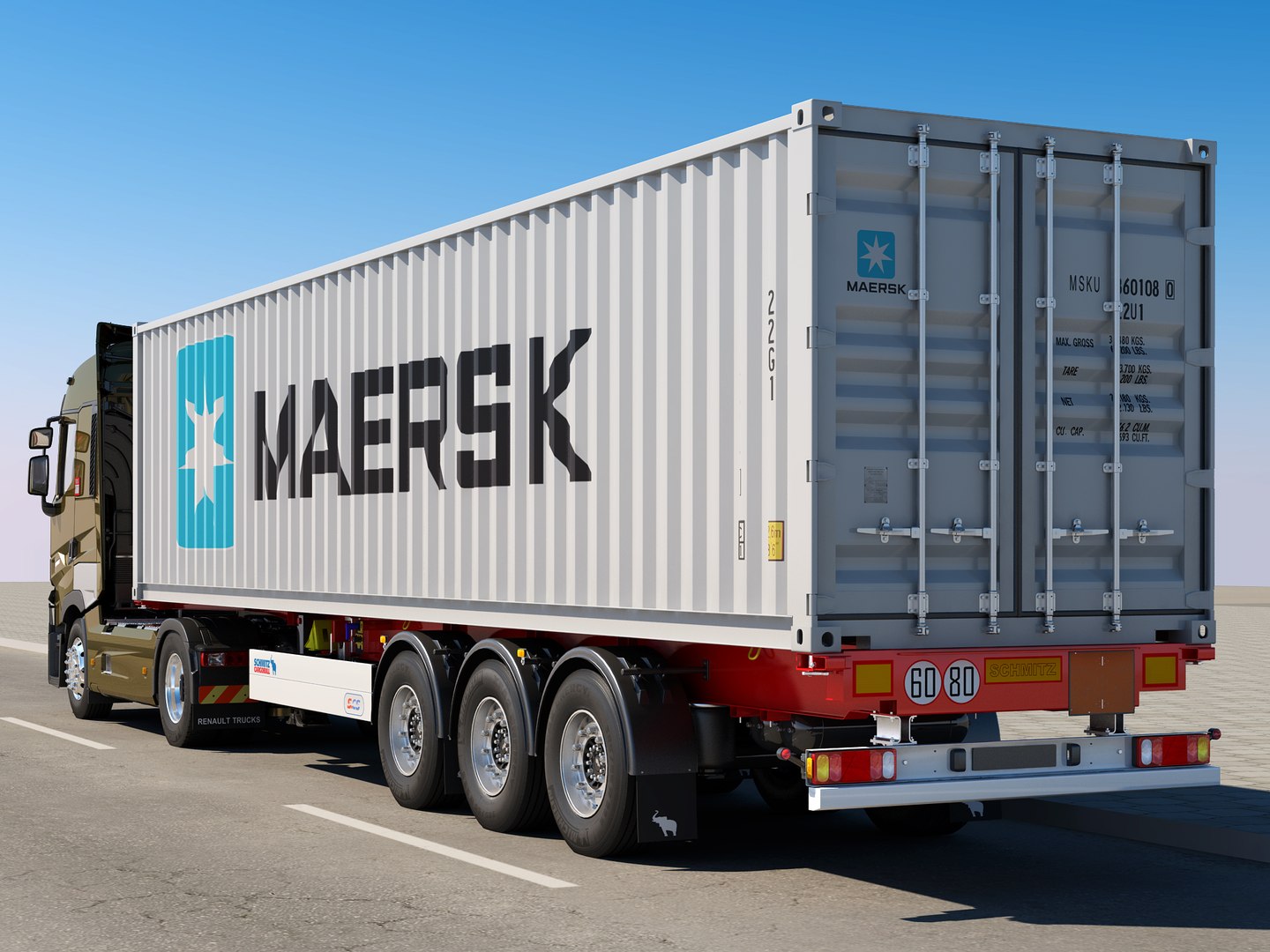 3d model renault t container