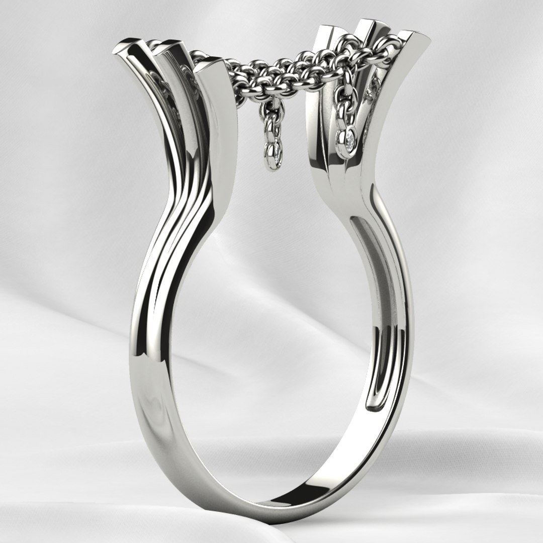 3D Unique Design Open Gold Ring - TurboSquid 1778337