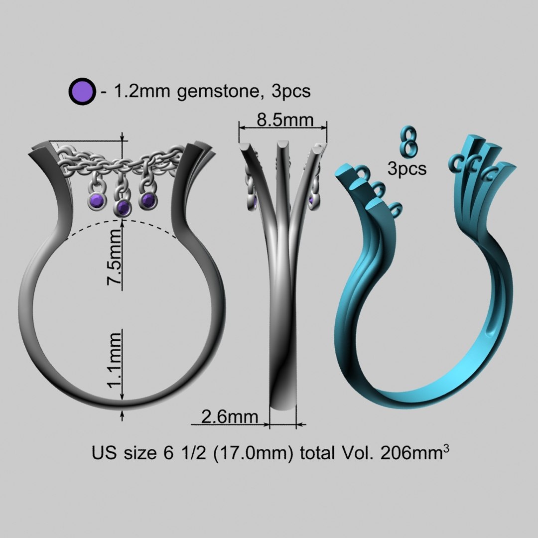 3D Unique Design Open Gold Ring - TurboSquid 1778337