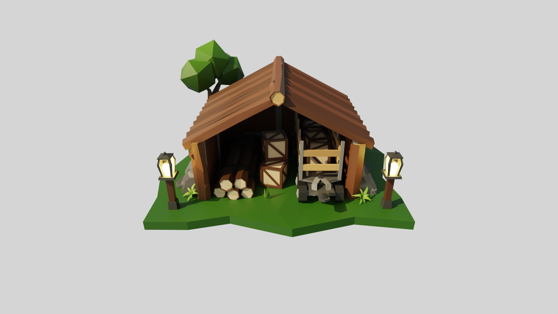3D Out Door Low Poly Assets Model - TurboSquid 2149143
